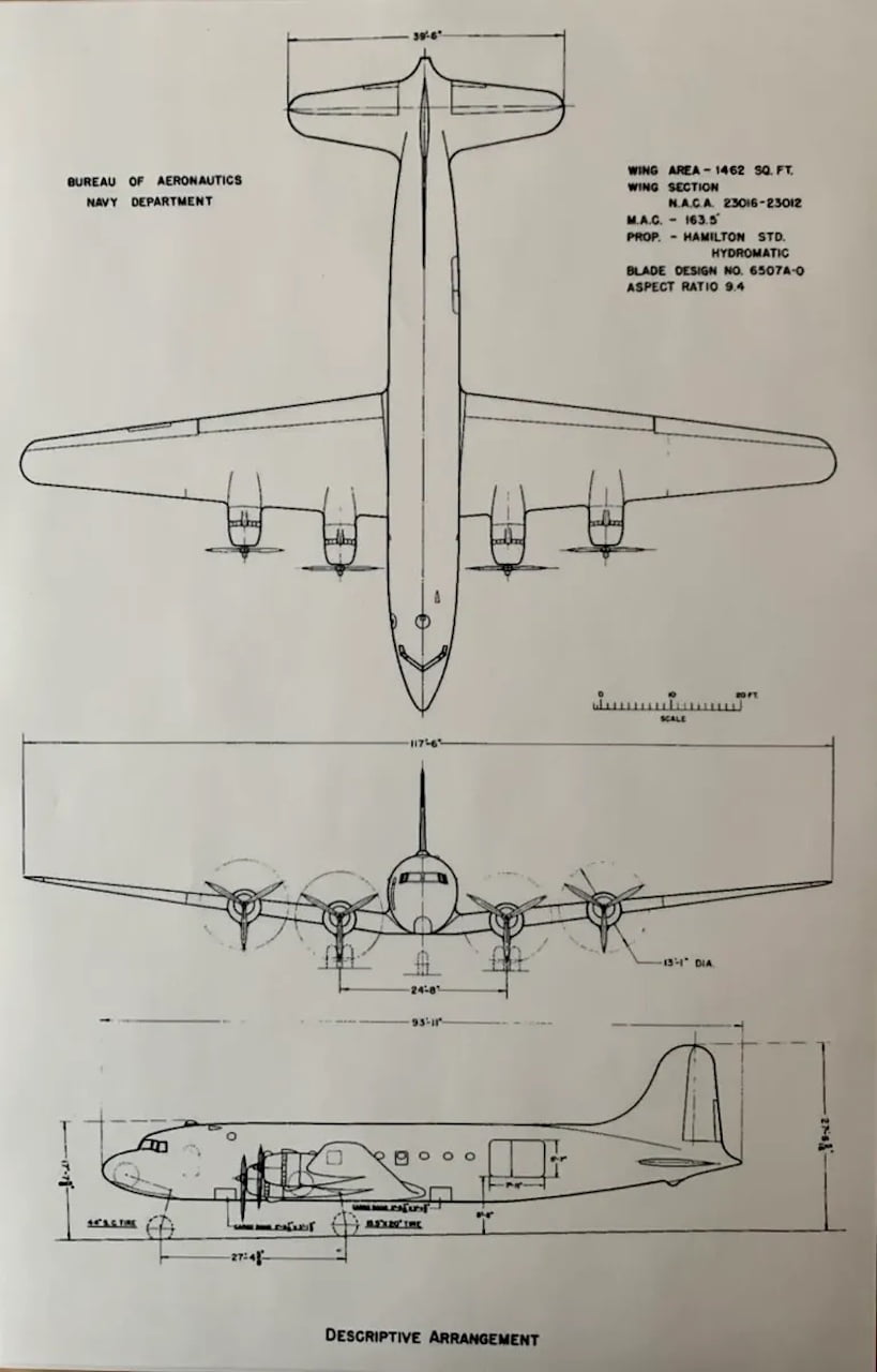 Douglas DC-4/ C-54 Drawings ART-0121 - Walmart.com