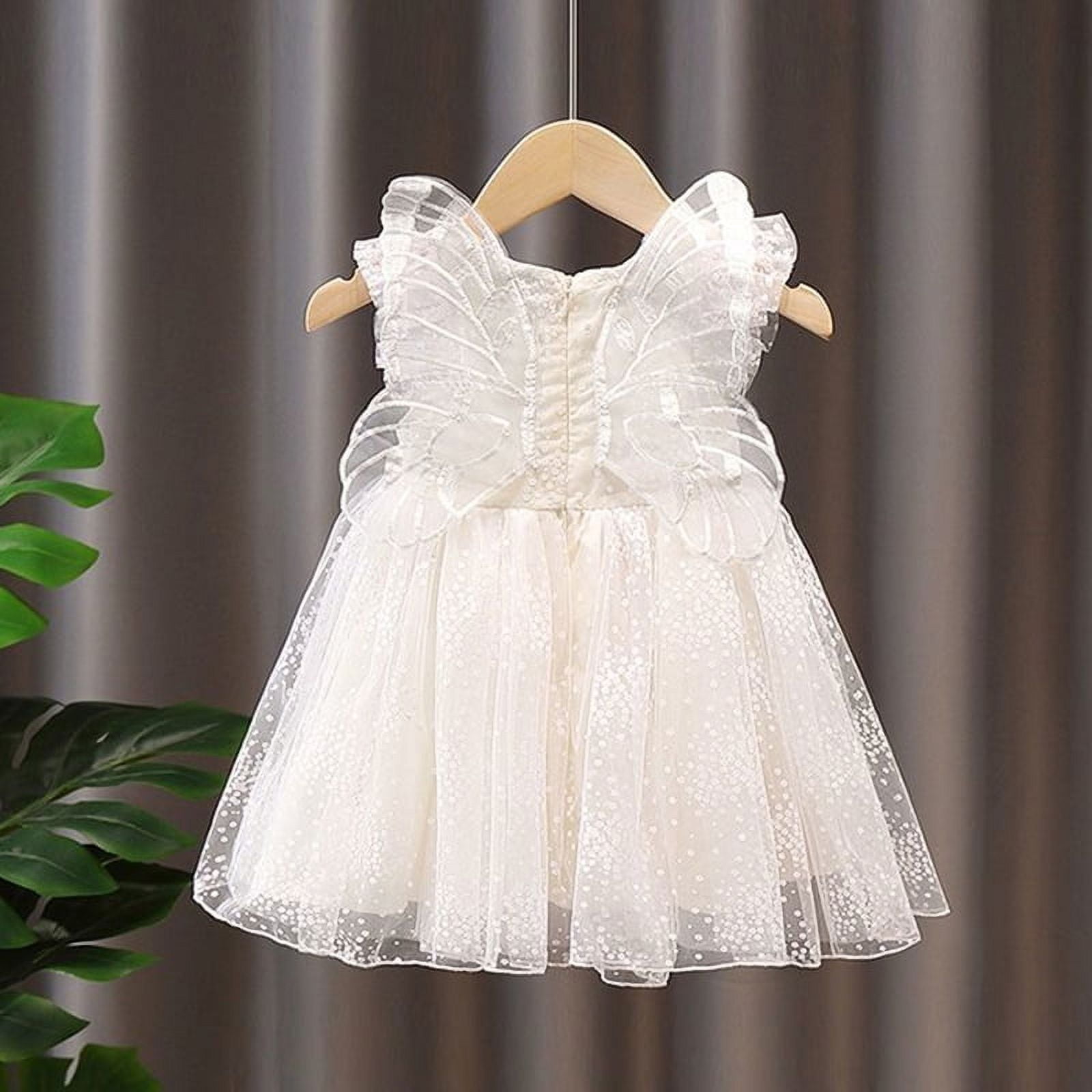 Douhoow 1-5Y Girls Tutu Dress Toddler Dot Mesh Dress With Butterfly ...