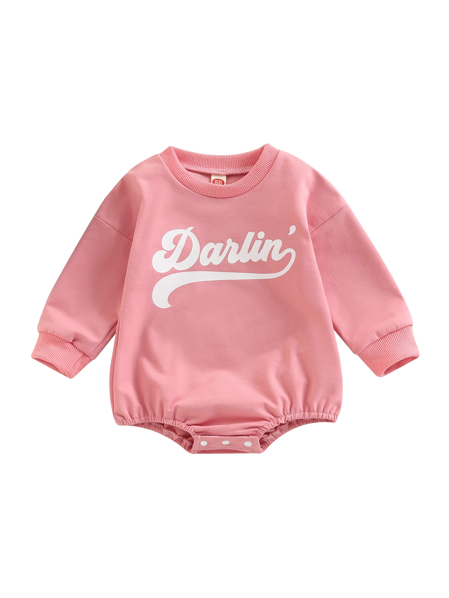 Douhoow Baby Girls Sweatshirt Jumpsuits Letter Printed Long Sleeves Romper for Infant - Walmart.com