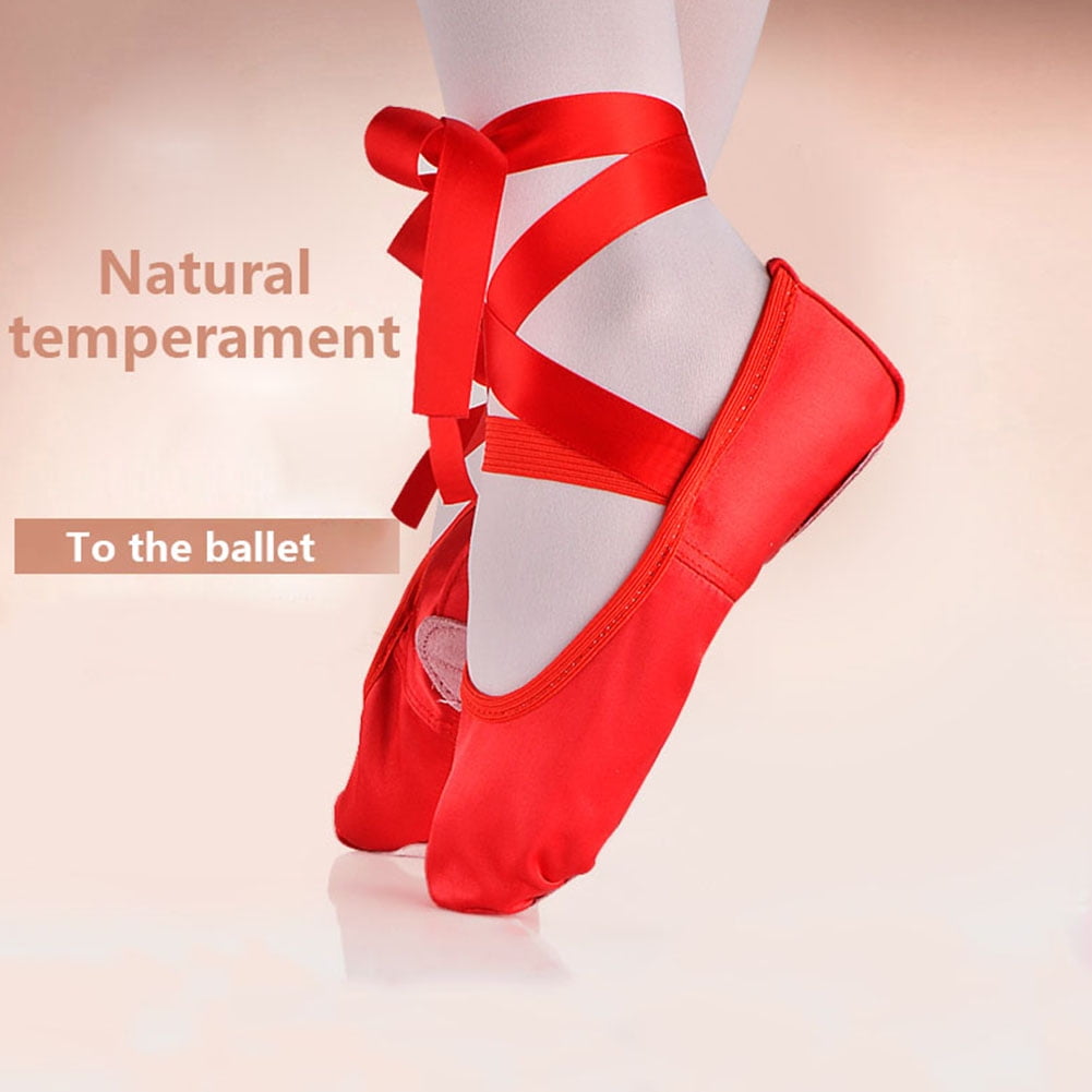 Douhoow Children Girls Ballet Shoes Canvas Ballet Dance Shoes Split ...