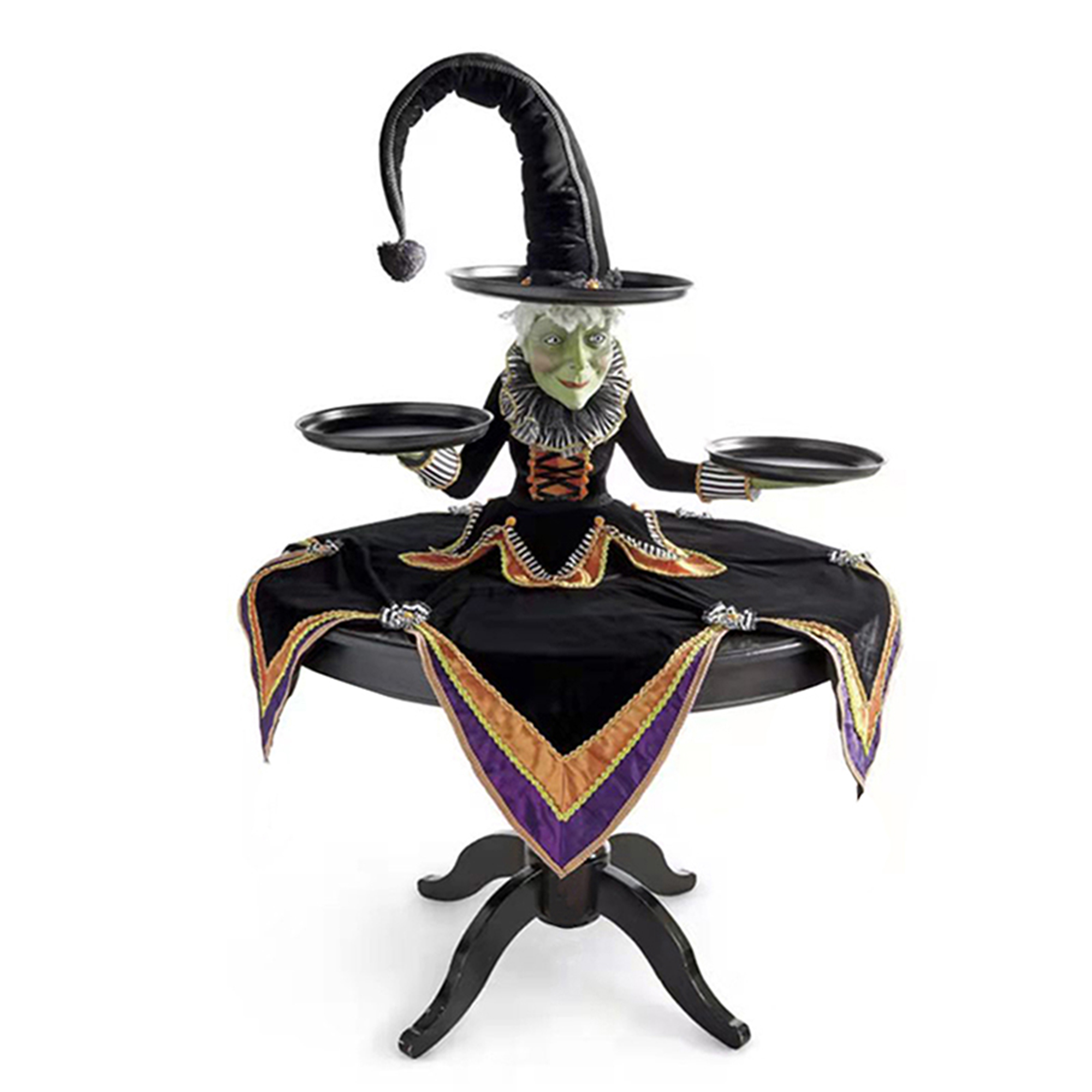 Douhoow Halloween Witch Tray Ornament, Patchwork Tablecloth, Synthetic ...