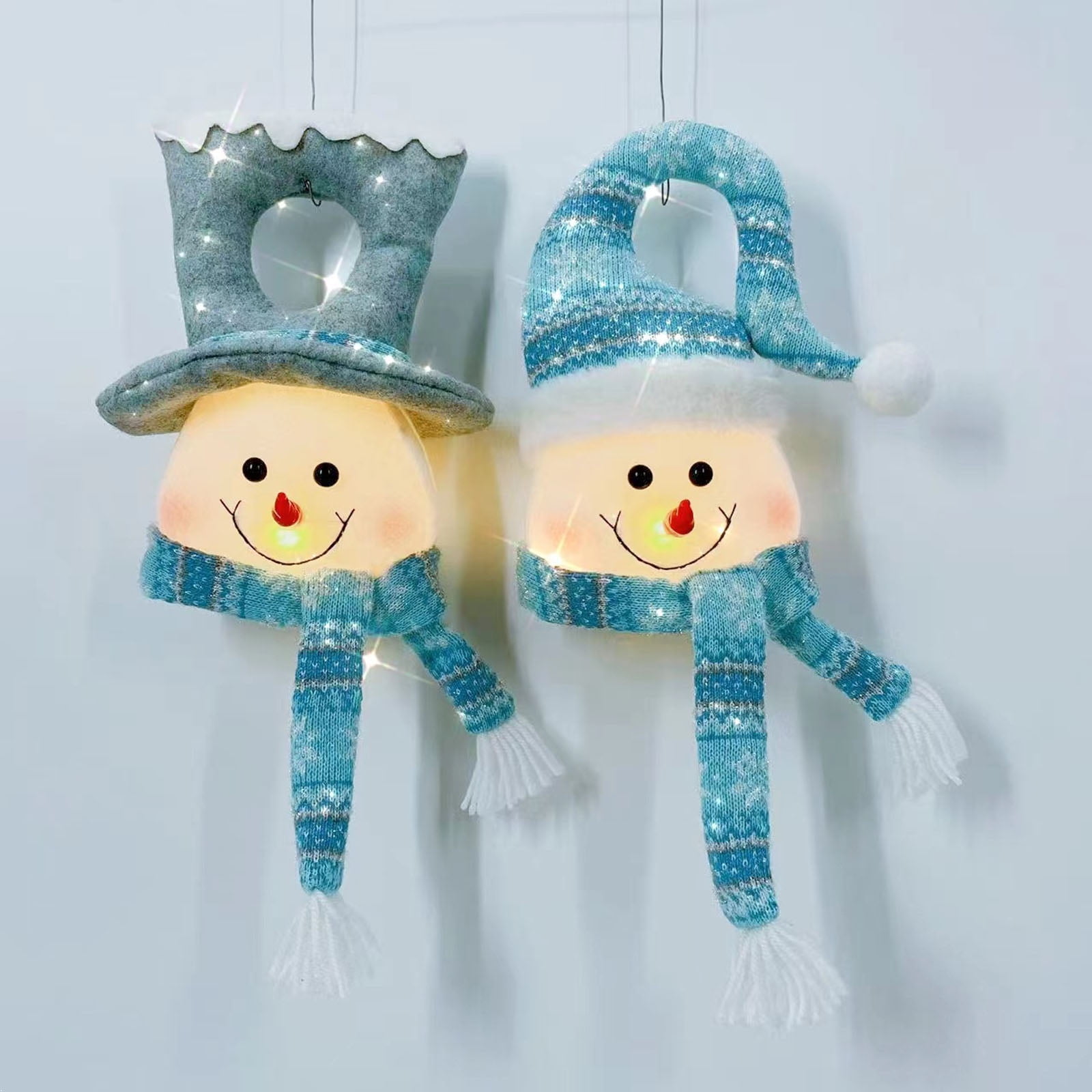 Douhoow Light Up Christmas Tree Topper Hat,Lighted Plush Snowman ...