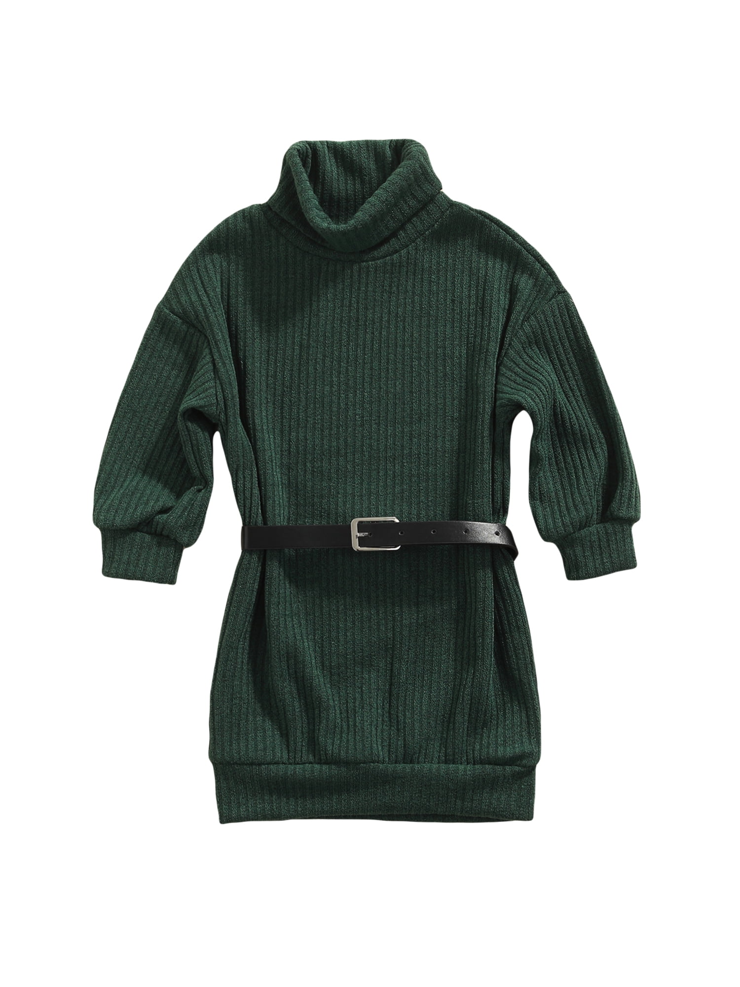 Douhoow Little Girls Sweater Dress Autumn Solid Long Sleeve Knitted ...