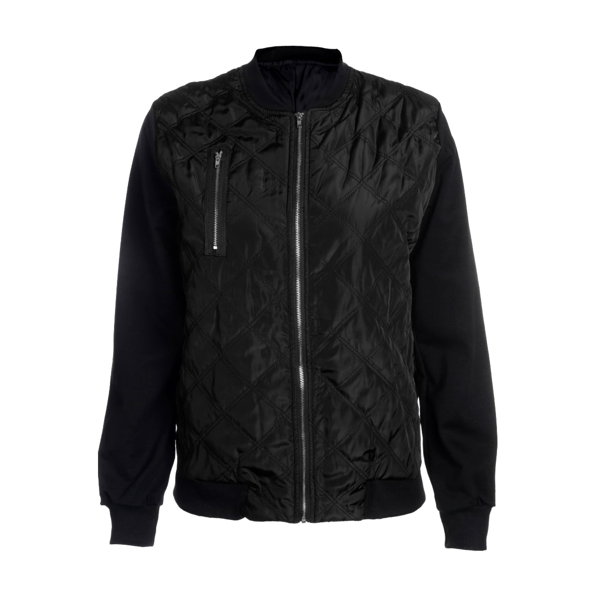 Douhoow Plus Size Women Bomber Jacket Long Sleeve Zip up Quilted Coat ...