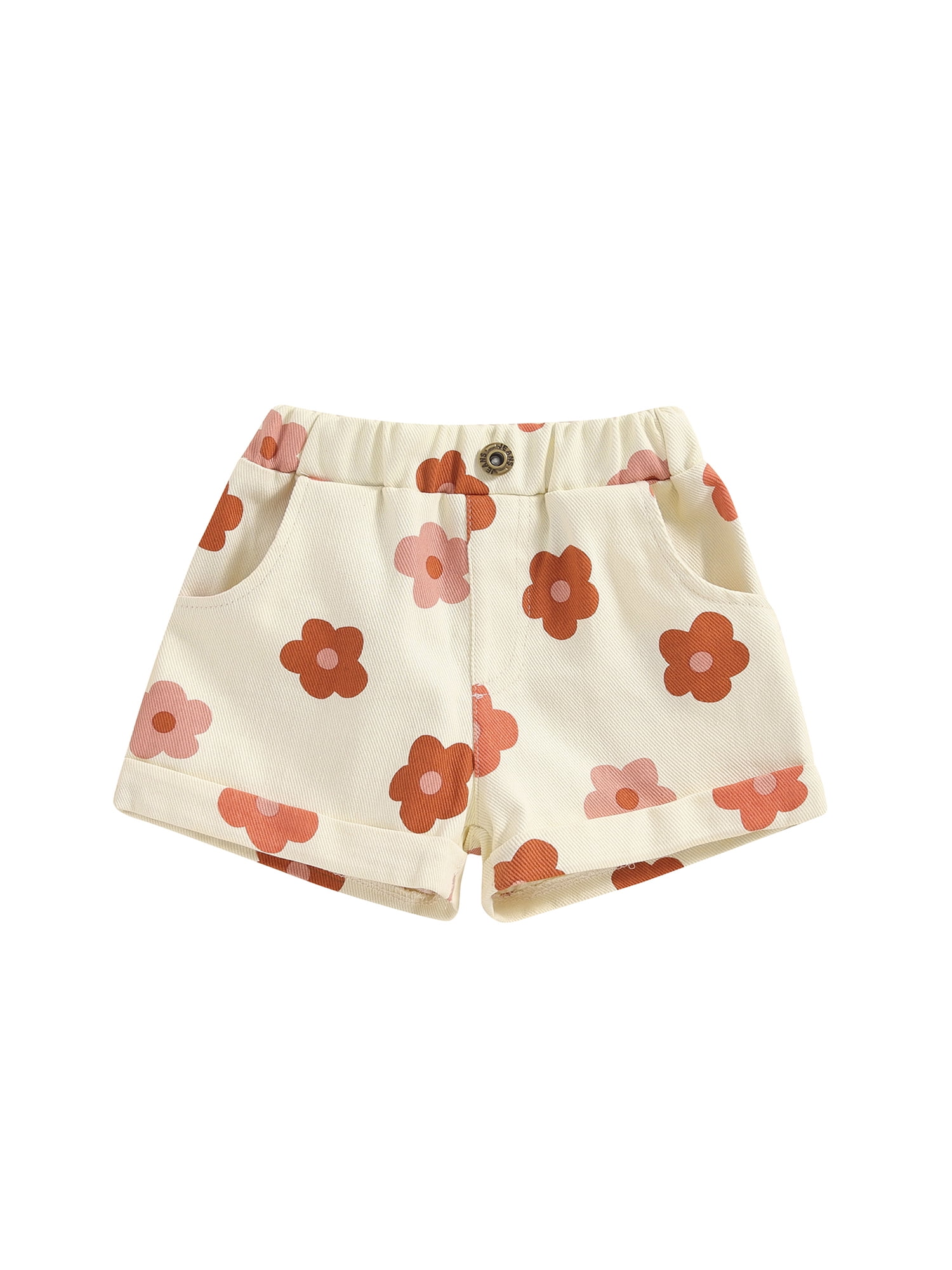 Douhoow Summer Toddler Girls Floral Denim Shorts 0-4T Kids Elastic ...