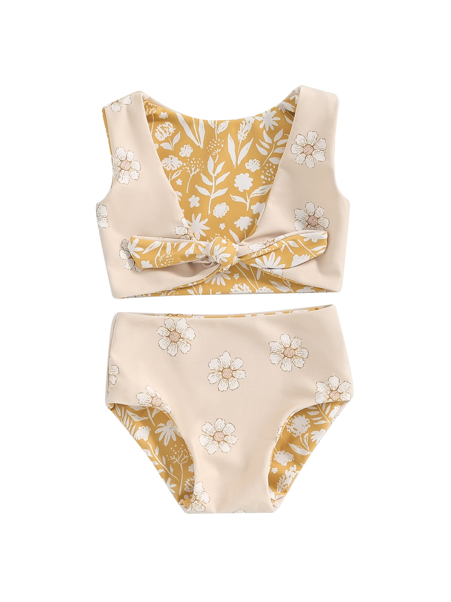 Douhoow Toddler Girls Two Piece Swimsuit Baby Floral Print Bikini Set ...