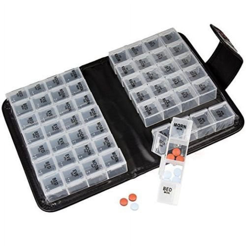 Douhoow Weekly Pill Box Wallet Pill Organizer Medicine Case 4 Times a ...