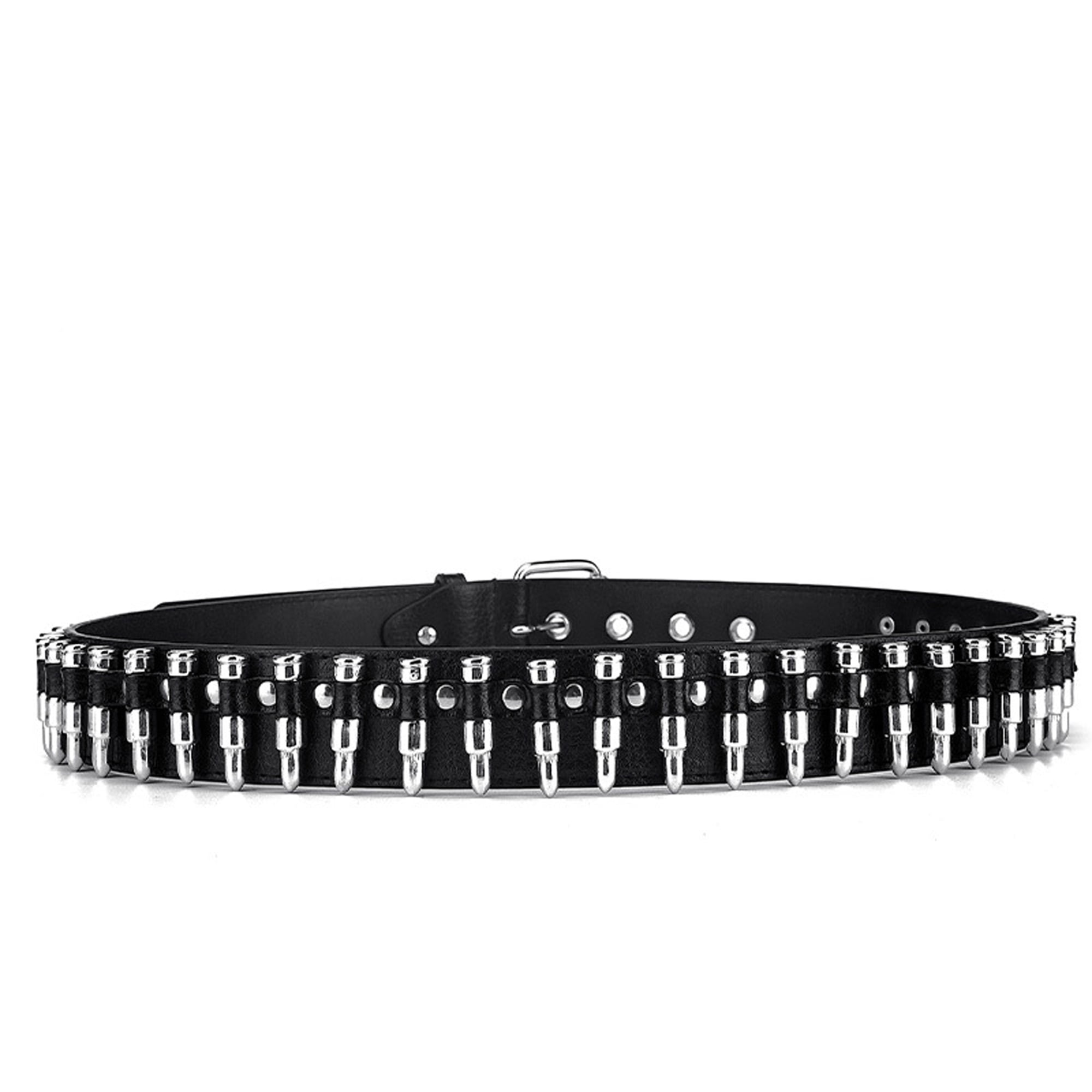 Douhoow Women Men Punk Waist Belt Gothic Rivet Studded PU Leather Belt ...