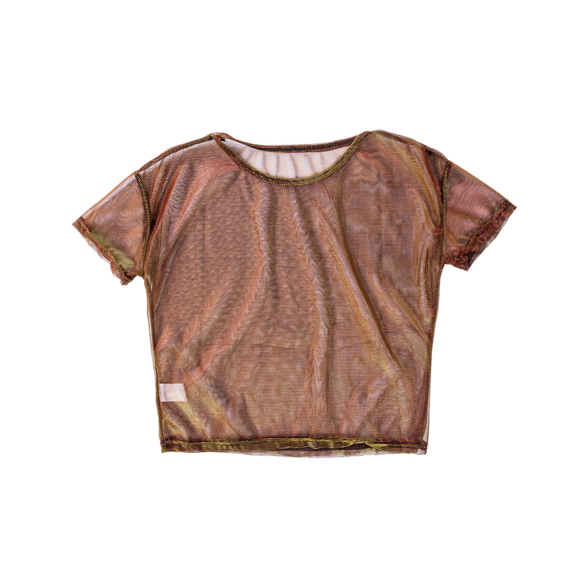 Douhoow Women Mesh Sheer T-Shirt Short Sleeve Perspective Top See ...