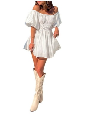 White Off Shoulder Dresses