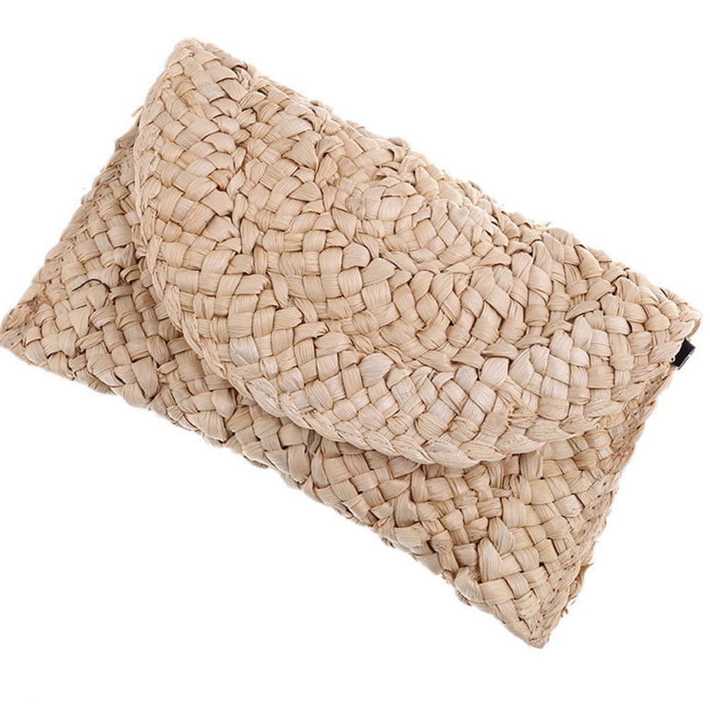 Douhoow Women Straw Woven Clutch Purse Envelope Handbag Hasp Summer ...