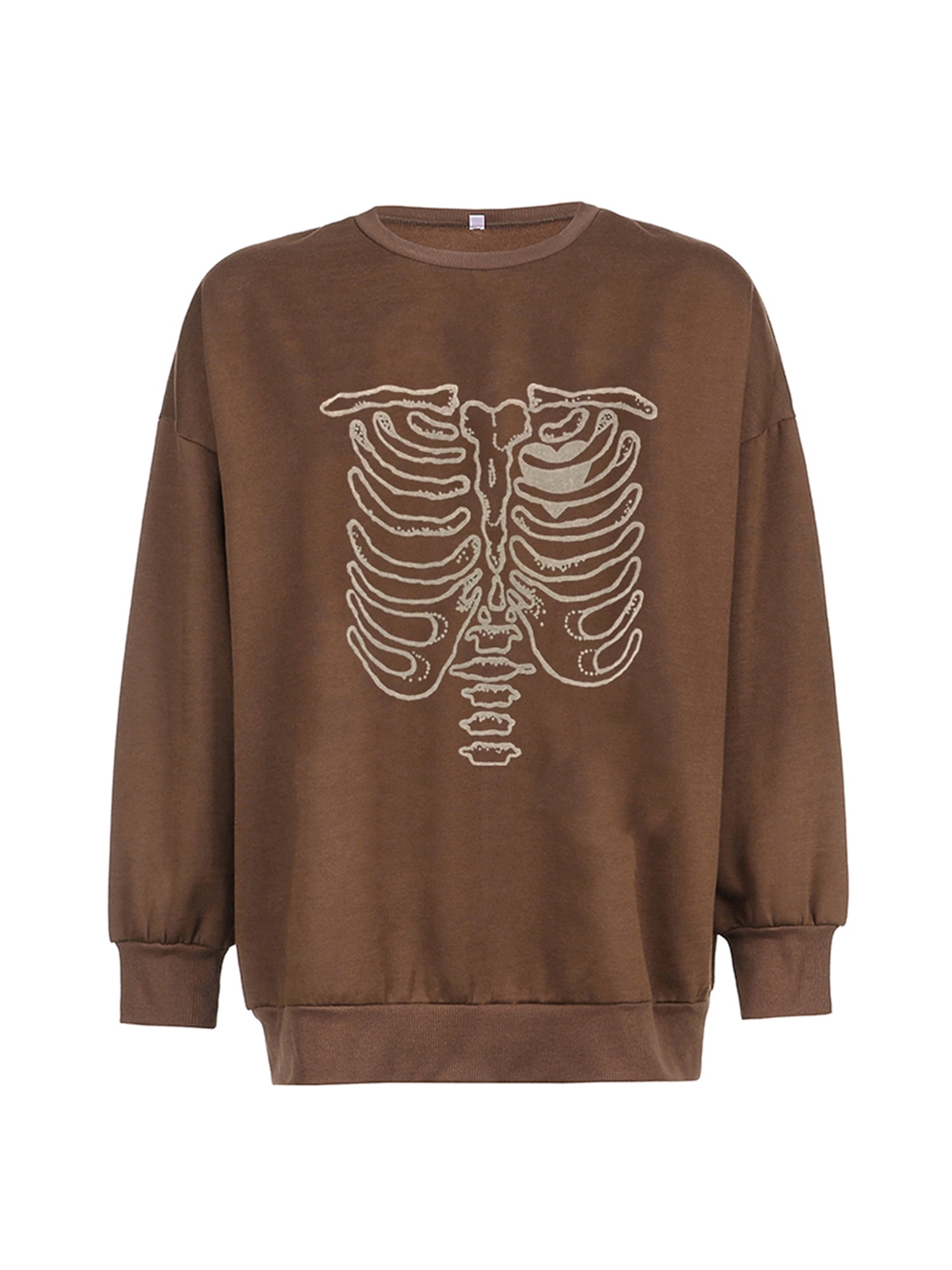 Douhoow Womens Autumn Sweatshirts Bone Printing Sweatshirt Top Long ...