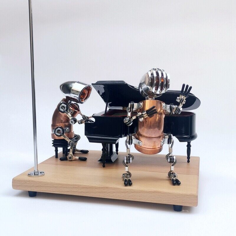 Douk Audio LED Robot Metal Decoration Handmade Music Box Table Night ...
