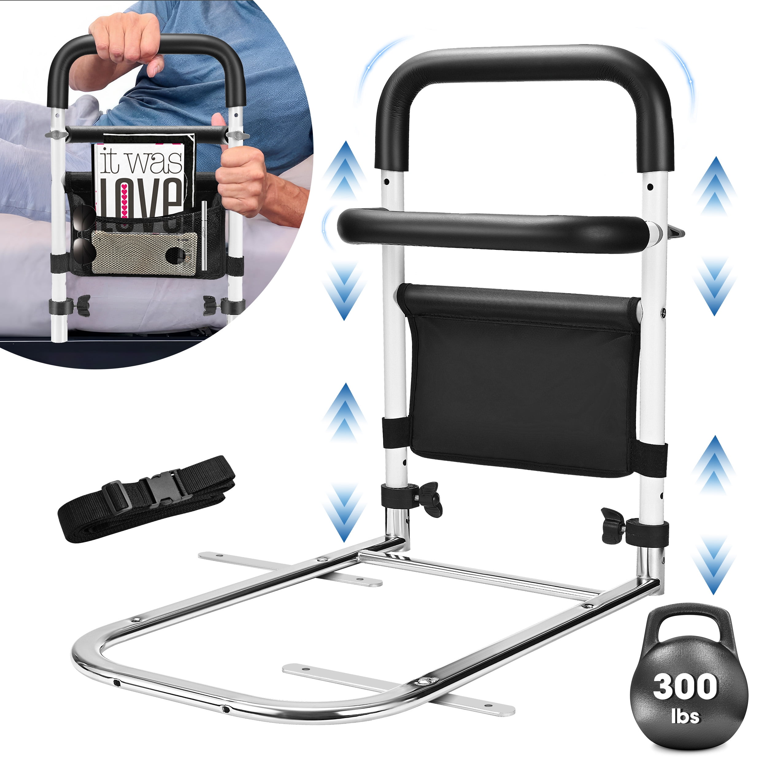 Doulami Bed Assist Rail, Adjustable Bed Rails for Seniors, Bedside ...