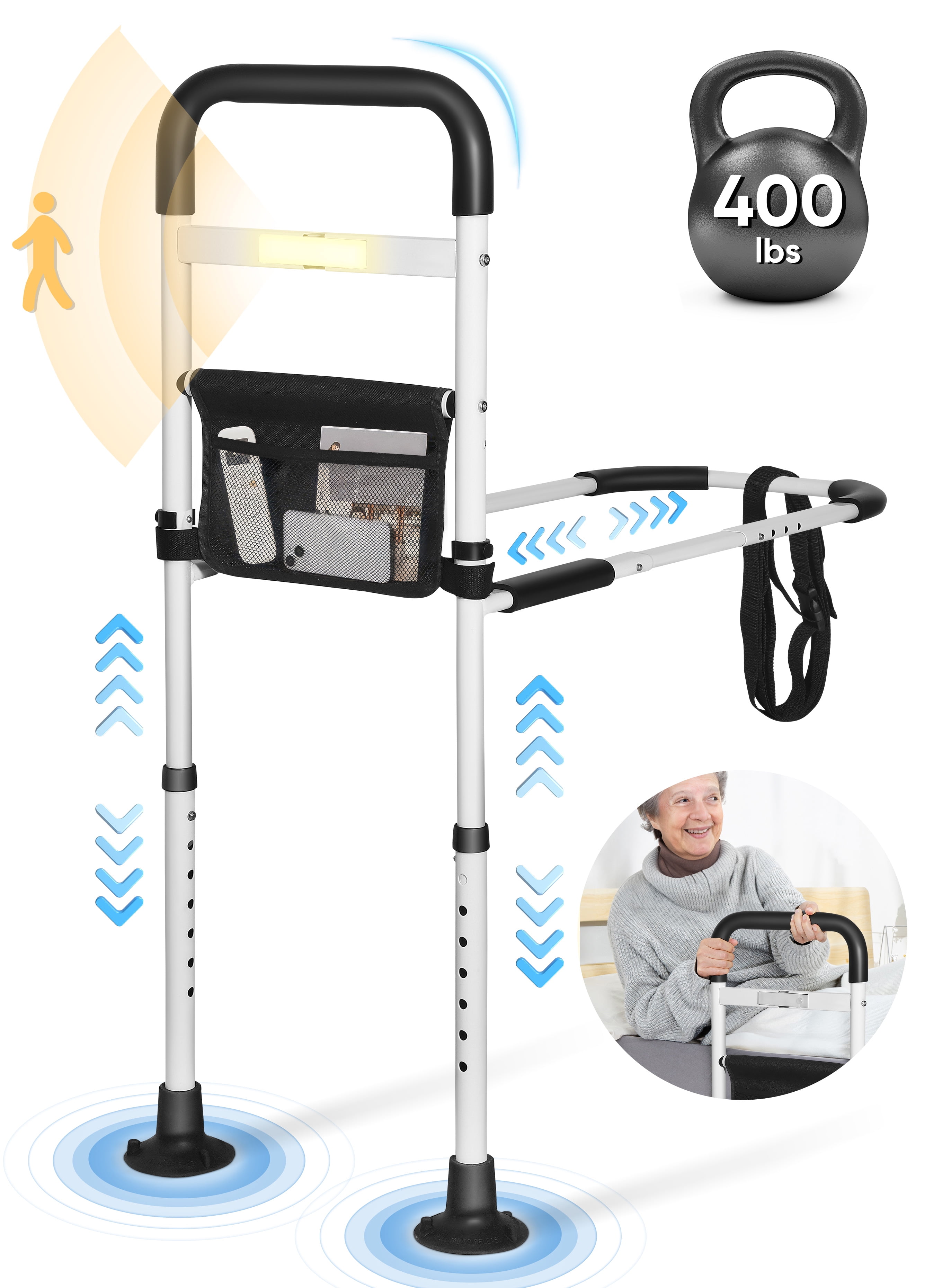 Doulami Bed Rails for Elderly Adults, Adjustable Assist Beds Rail for ...