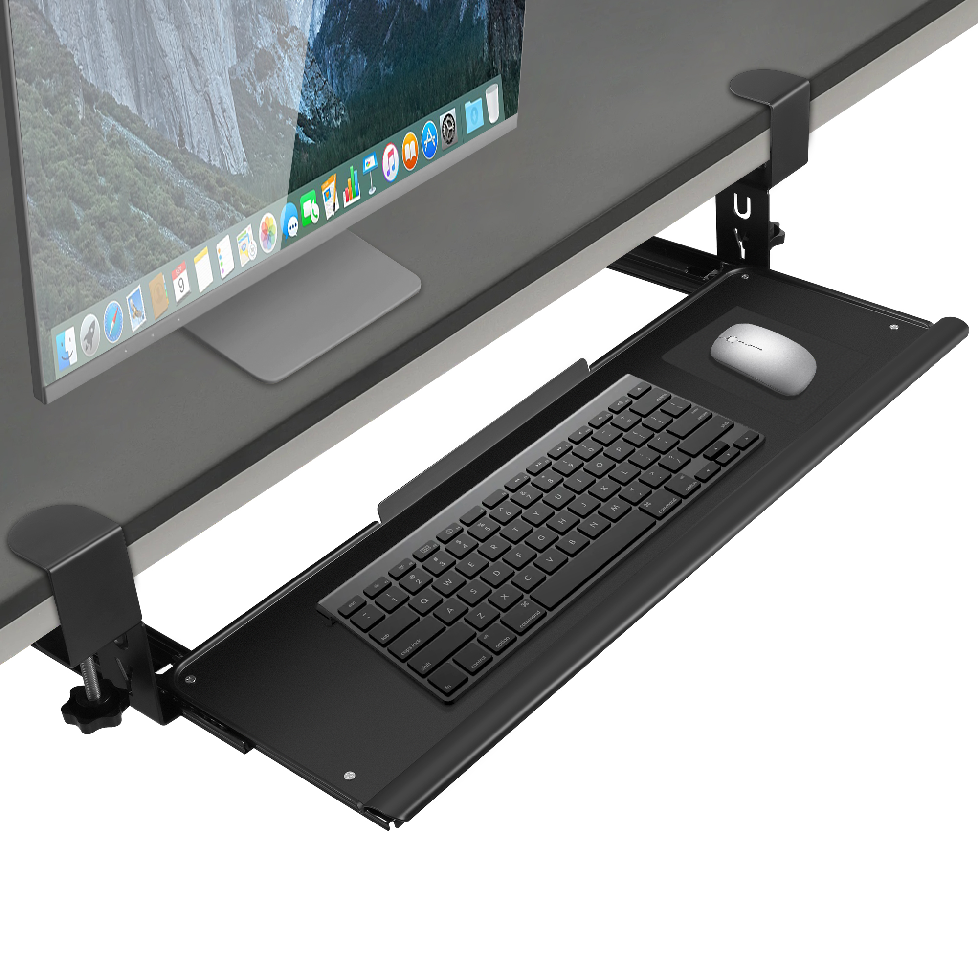 Alera AdaptivErgo Clamp-On Keyboard Tray, 27.5" x 12.25", Black ...