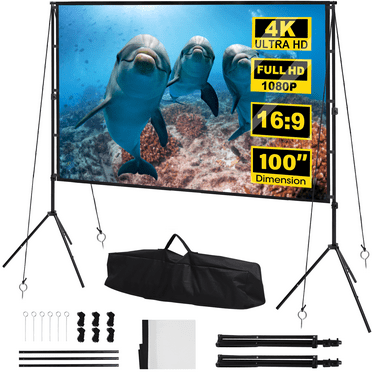 VANKYO Projector Screen 120 inches 16:9 Portable Indoor Outdoor ...
