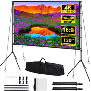 onn. 100" Portable Indoor/Outdoor 16:9 Theater Projection Screen ...