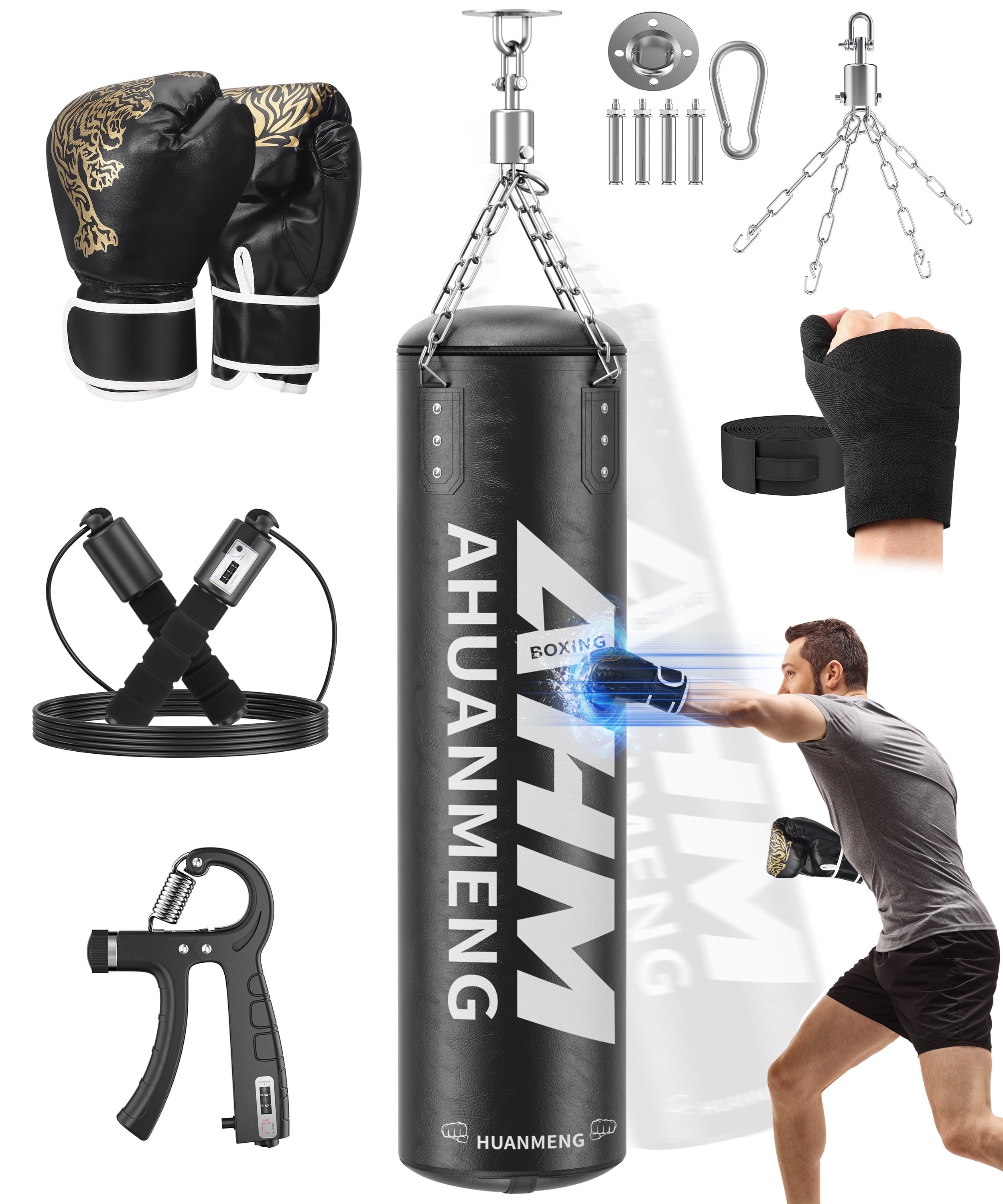 Free Shipping! Doulami Heavy Punching Bag Kit Hanging Boxing Bag w ...