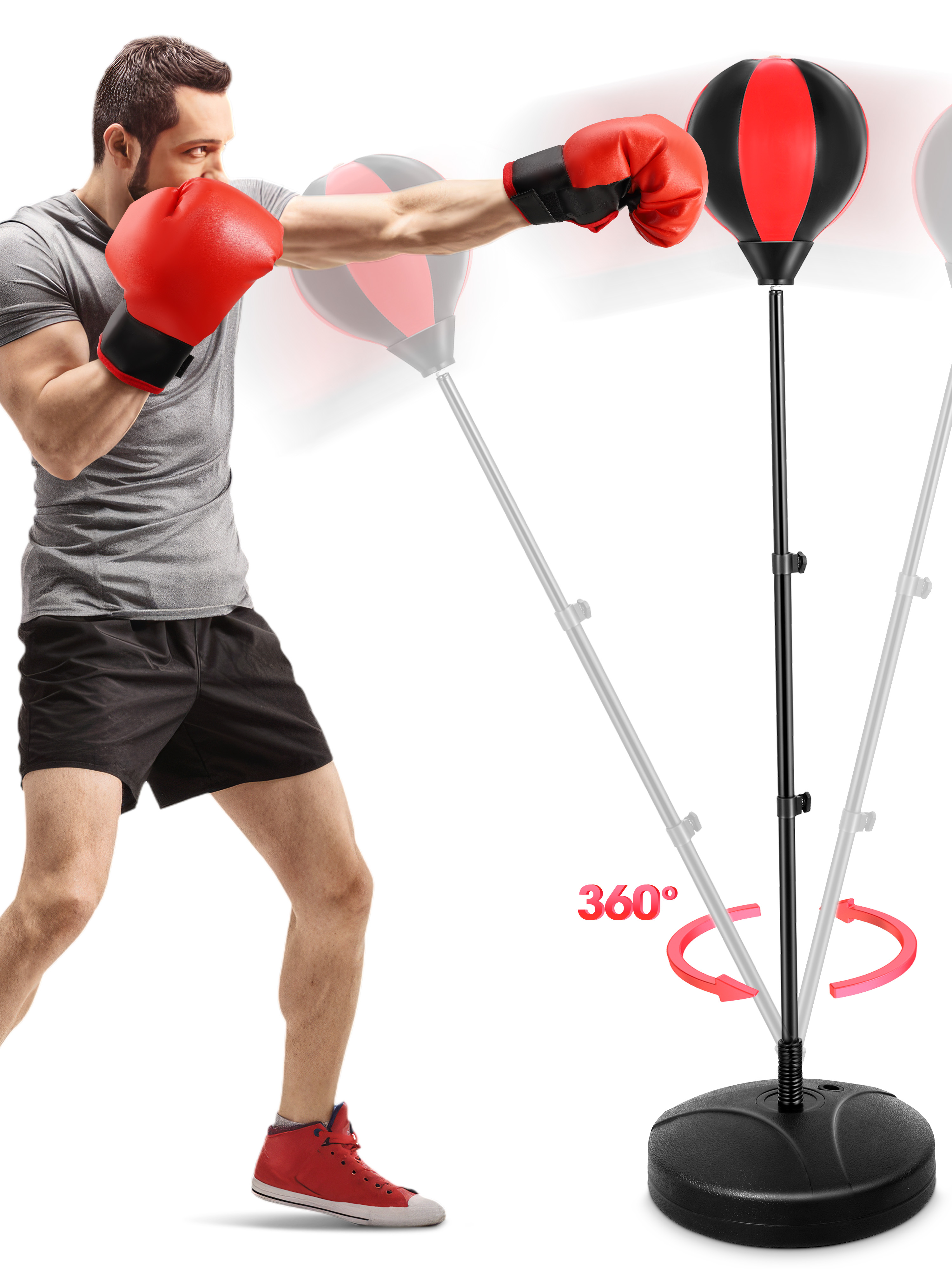 Opolski High Resilience 1 Pair Boxing Gloves Adjustable Breathable ...