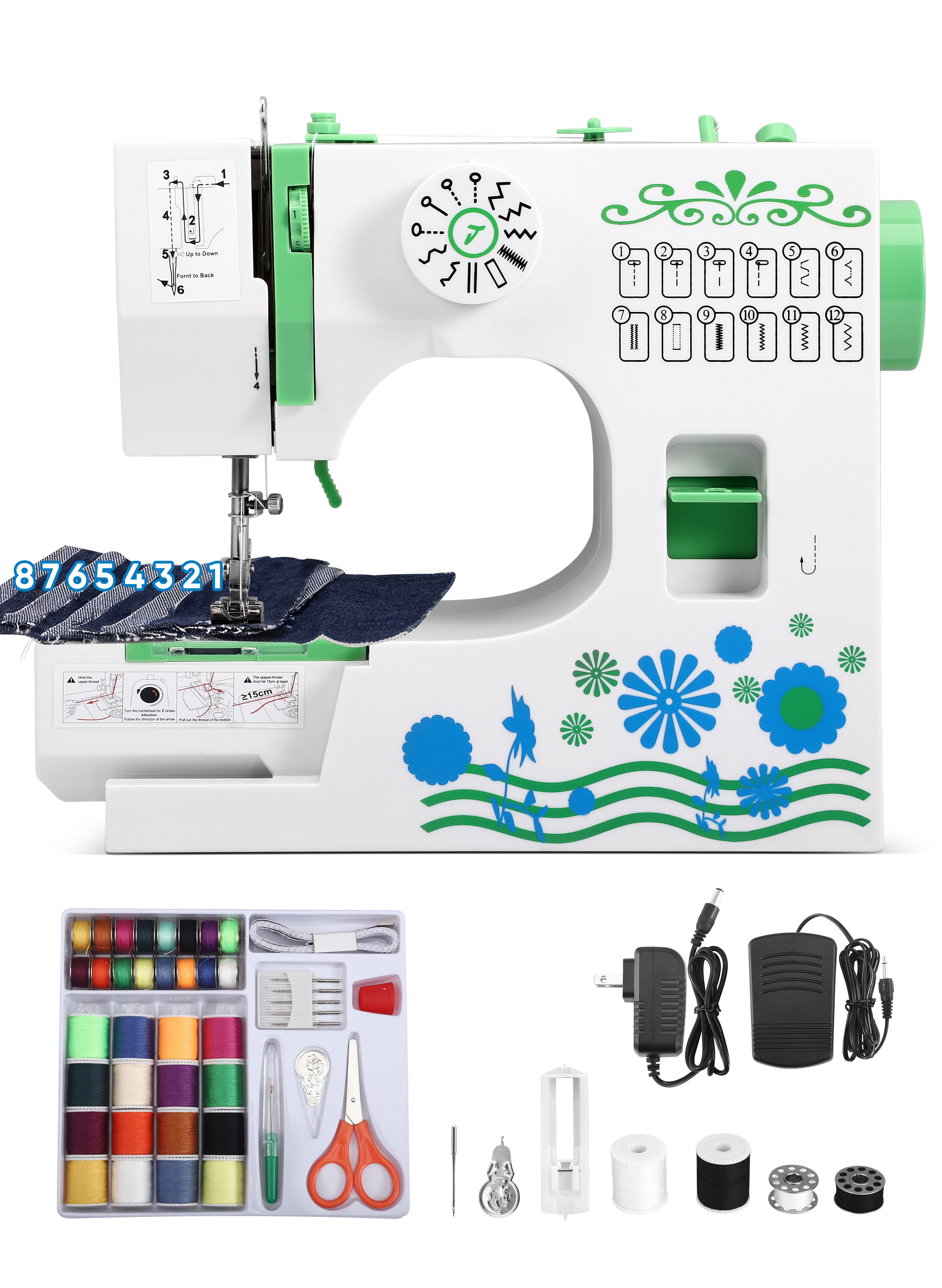 Doulami Sewing Machine for Beginners, Portable Machine with 12 Stitches ...