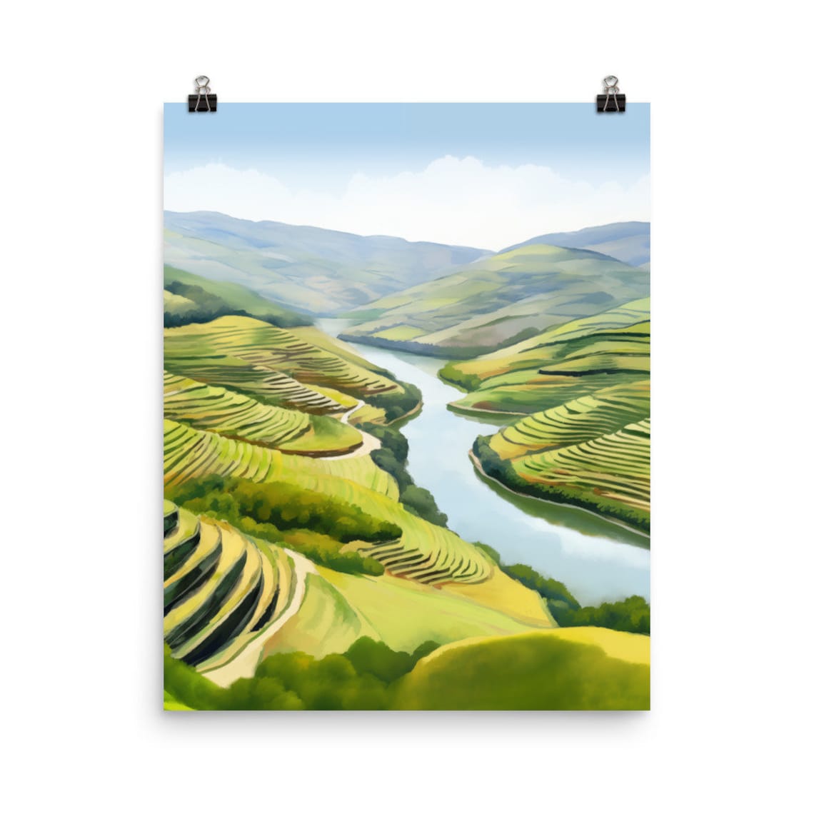 Douro Valley Print, Portugal Wine Country Wall Art, Scenic Vineyard ...