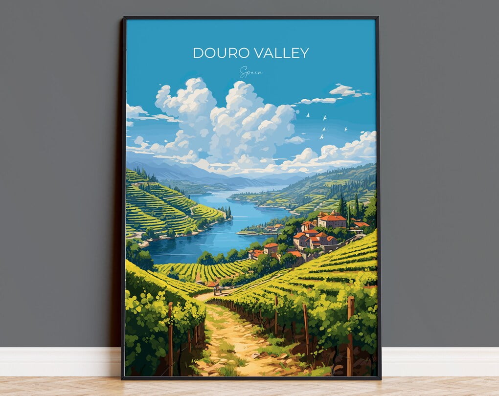 Douro Valley Print, Travel Poster Of Douro Valley, Spain, Wine Region ...