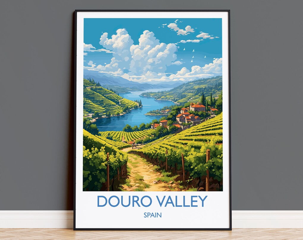 Douro Valley Travel Poster, Travel Print Of Douro Valley, Spain, Wine ...