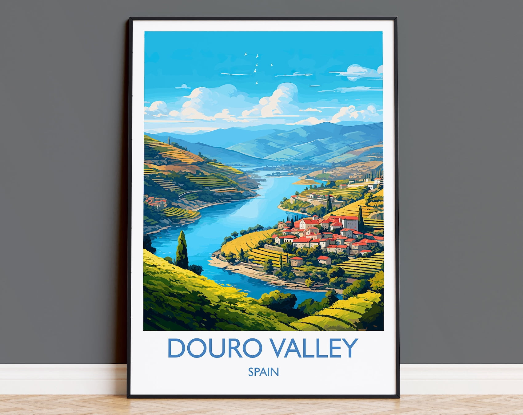 Douro Valley Travel Print, Travel Poster of Douro Valley, Spain, Wine ...