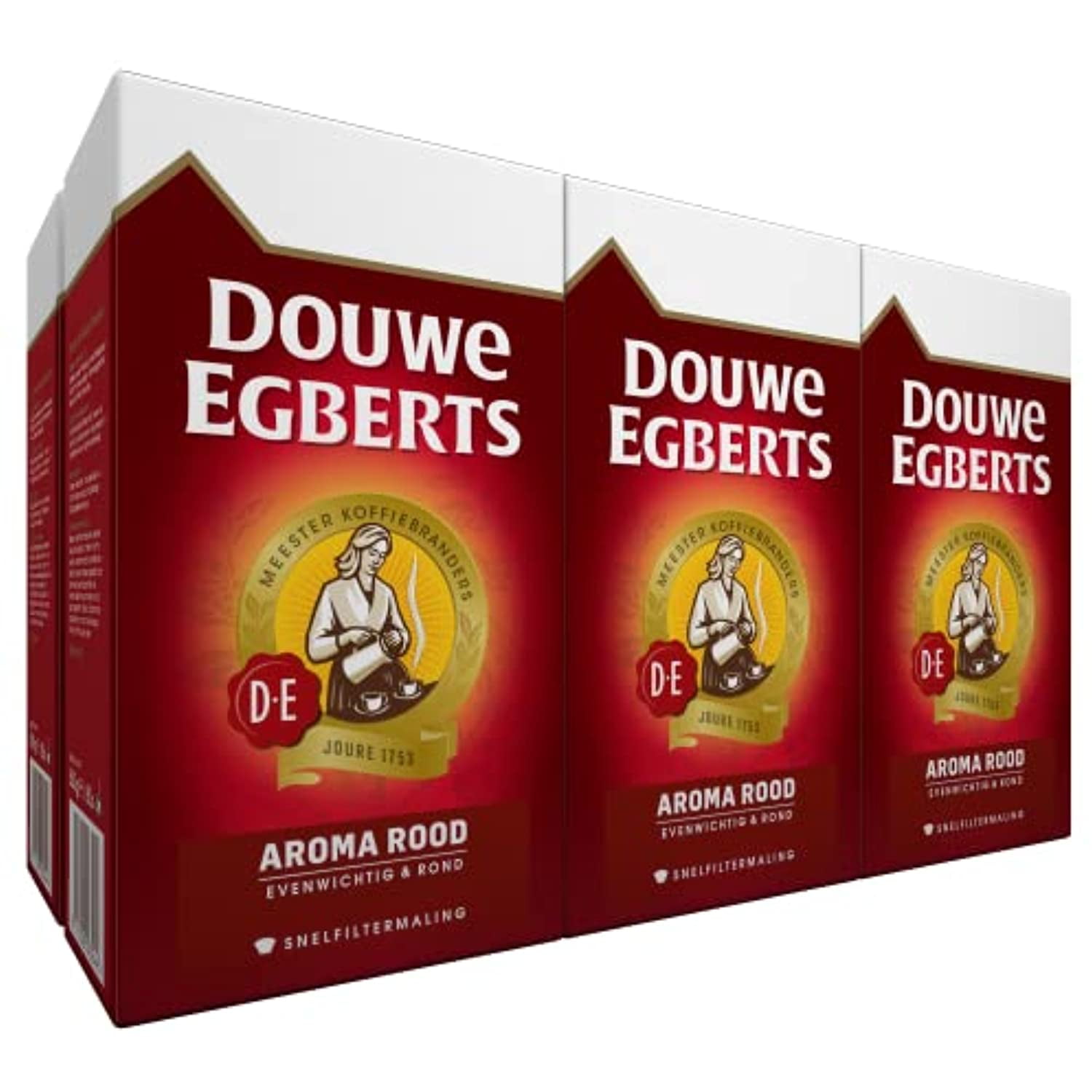 Douwe Egberts Aroma Rood Ground Coffee, 17.64 Ounce, Medium Roast, Pack ...