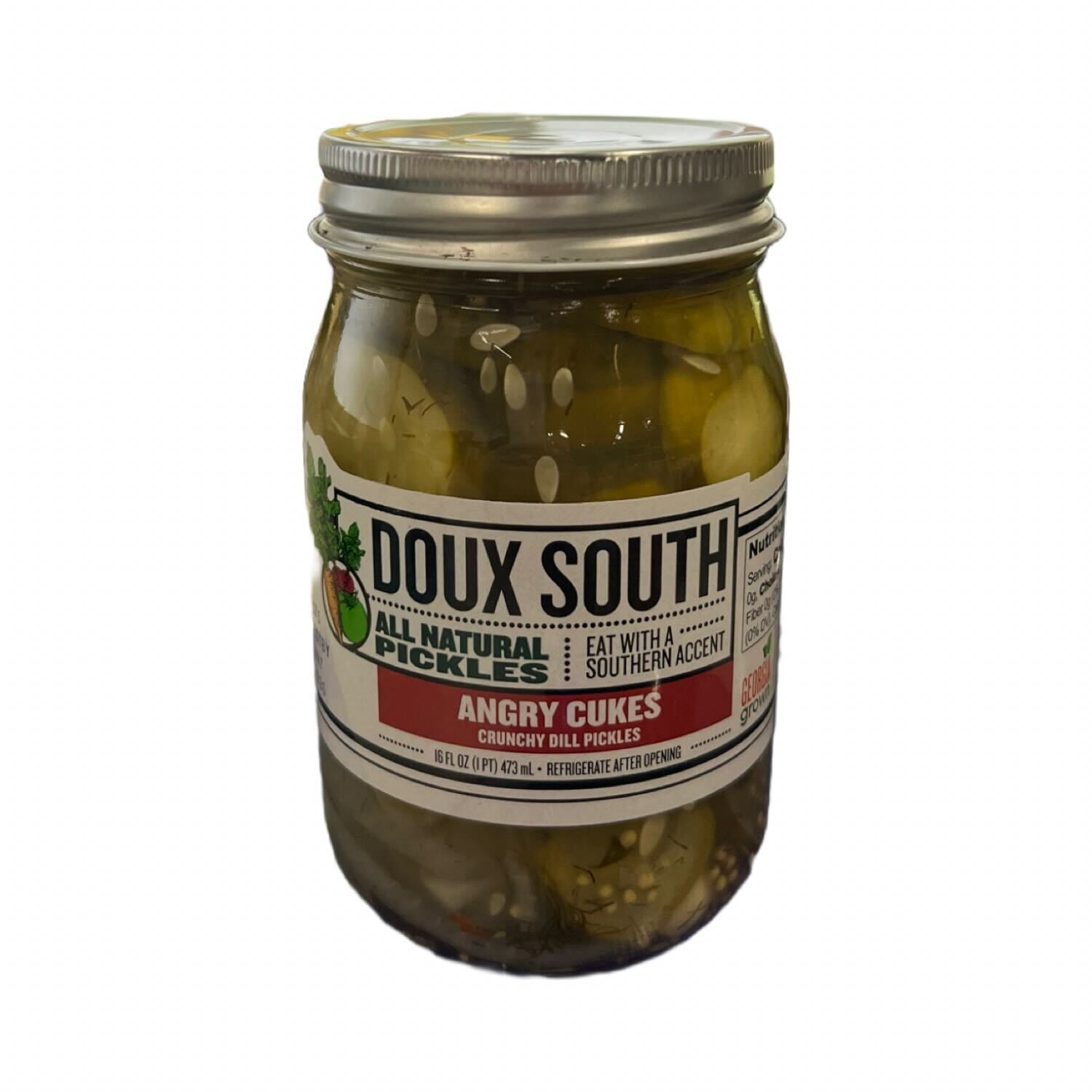Doux South Angry Cukes Crunchy Dill Pickle Slices, 16 Oz - Pack Of 2 ...