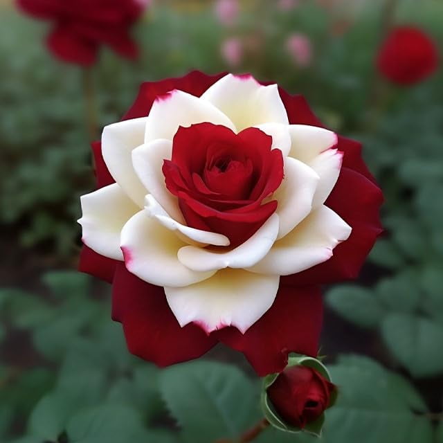 DouxiE 20pcs Rare Twin Red White Rose Flower Seeds for Planting ...