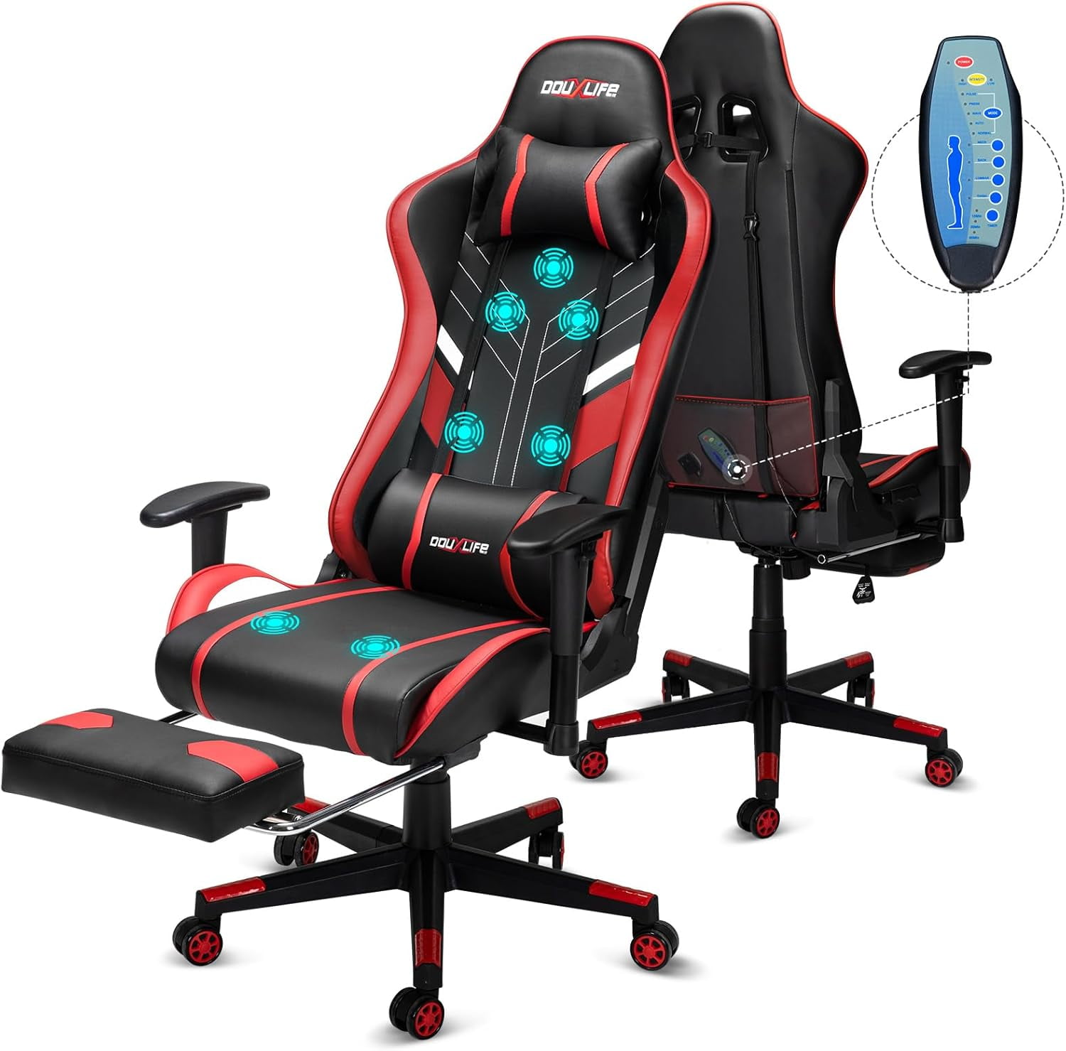 Douxlife Professional Full Body Massage Gaming Chair with Footrest, 175 ...