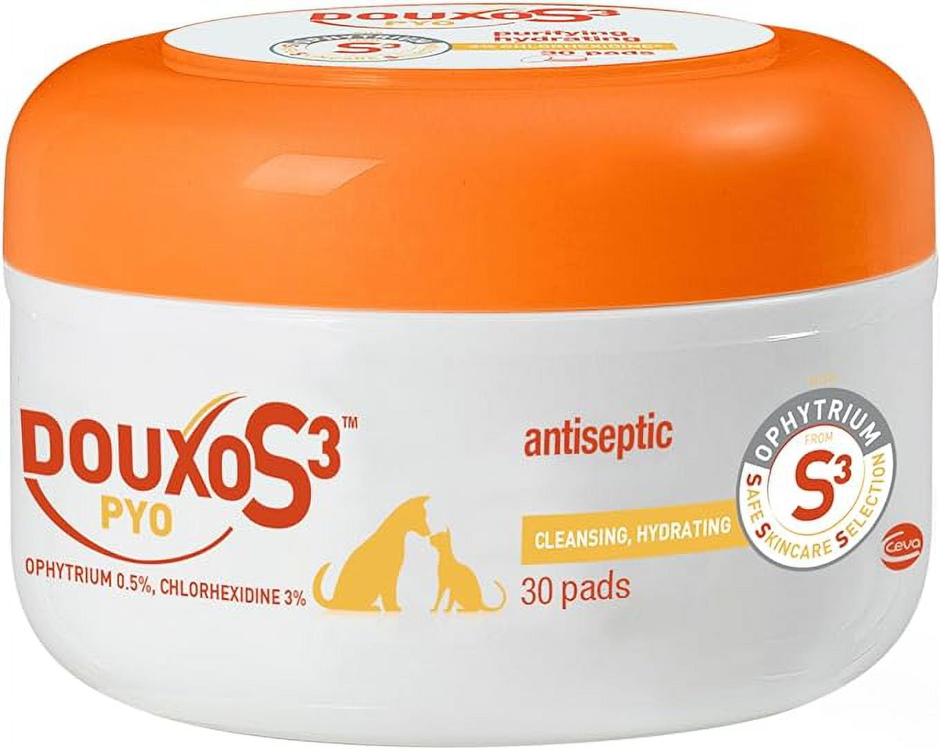 Douxo S3 Pyo Pads Contains 3 Chlorhexidine and 0.5 Ophytrium Antiseptic ...