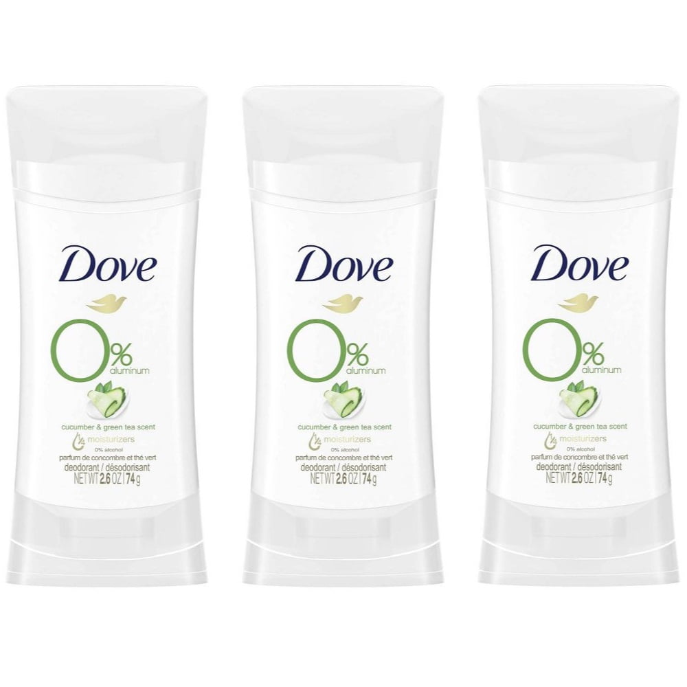 Dove 0% Aluminum Women's Deodorant, Cucumber & Green Tea, 24-Hour Odor ...