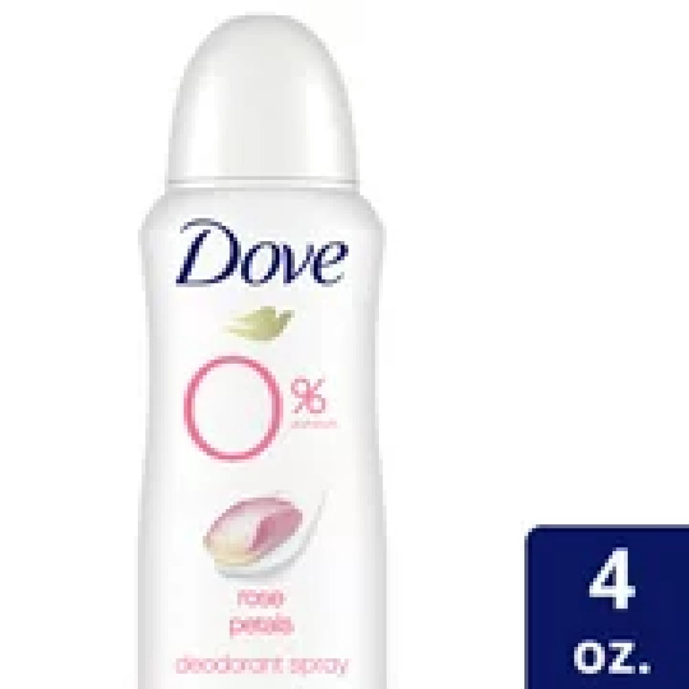 Dove 0% Aluminum Deodorant Spray Rose Petals, 4OZ, 1 (Pack of 48 ...