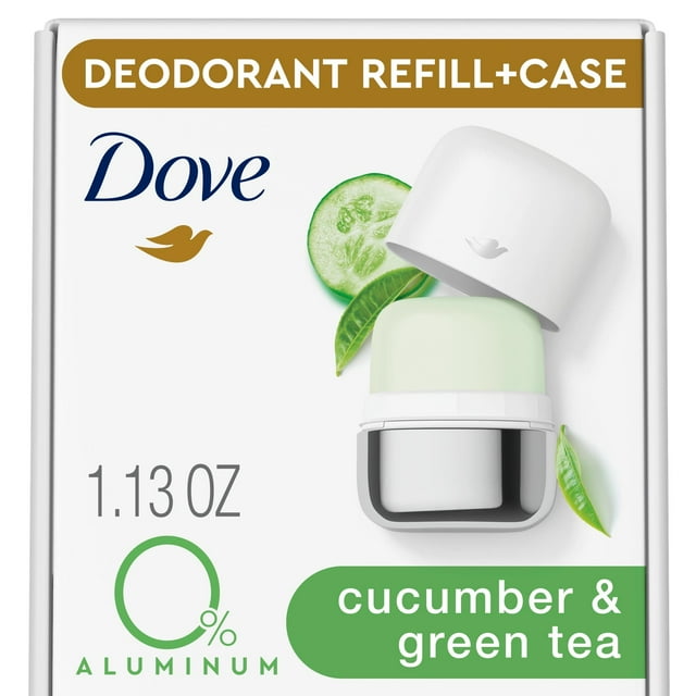 Dove 0% Aluminum Women's Deodorant Refill, Cucumber and Green Tea, 1.13 ...
