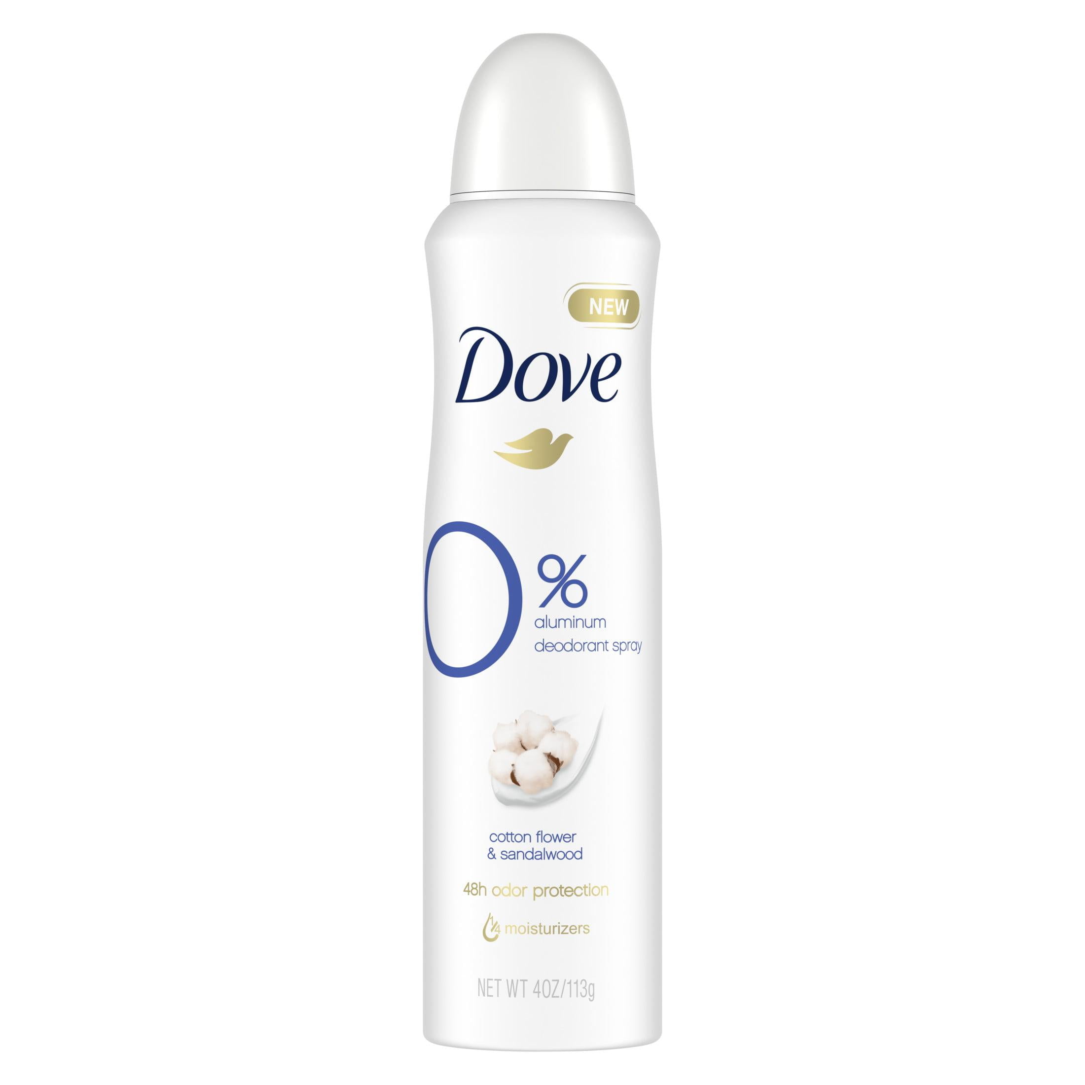 Dove Zero Aluminum Women's Deodorant Spray, Cotton Flower and ...