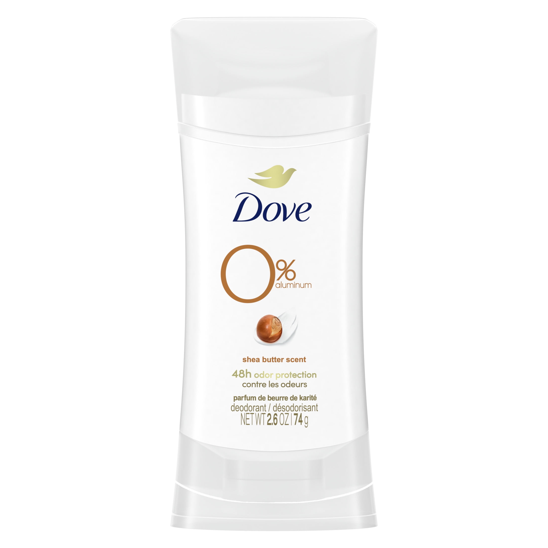 Dove 0% Aluminum Women's Deodorant Stick, Shea Butter, 2.6 oz - Walmart.com