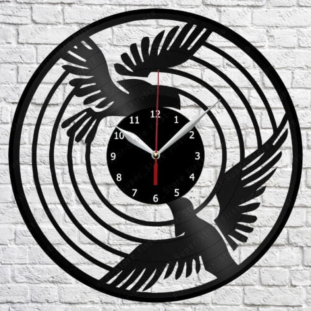 Dove 3D Vinyl Wall Clock,Vinyl Record Clock Wall Art Unique Bedroom ...