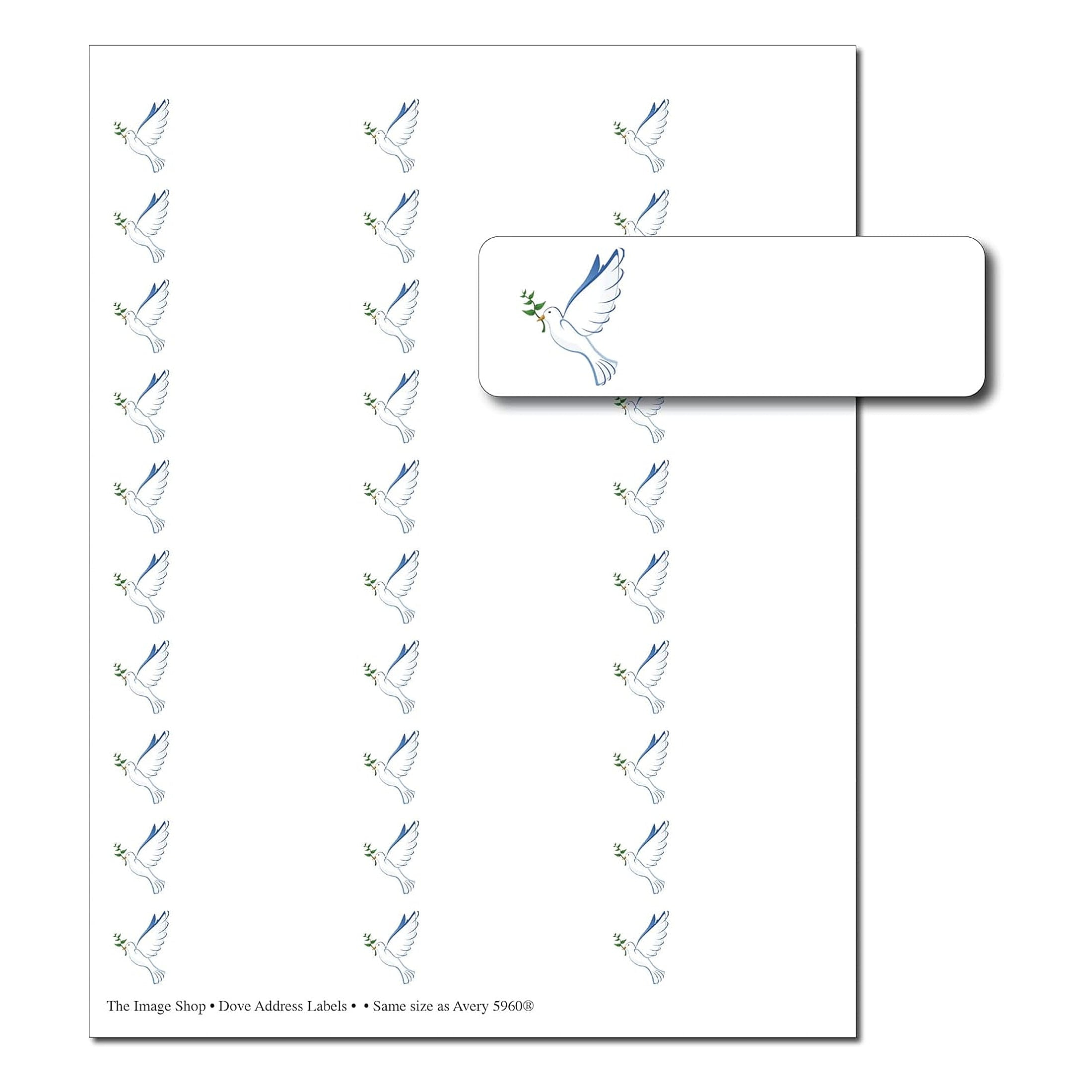 Dove Address Labels - 1" x 2-5/8" - 30 per Sheet - Total of 150 Labels ...