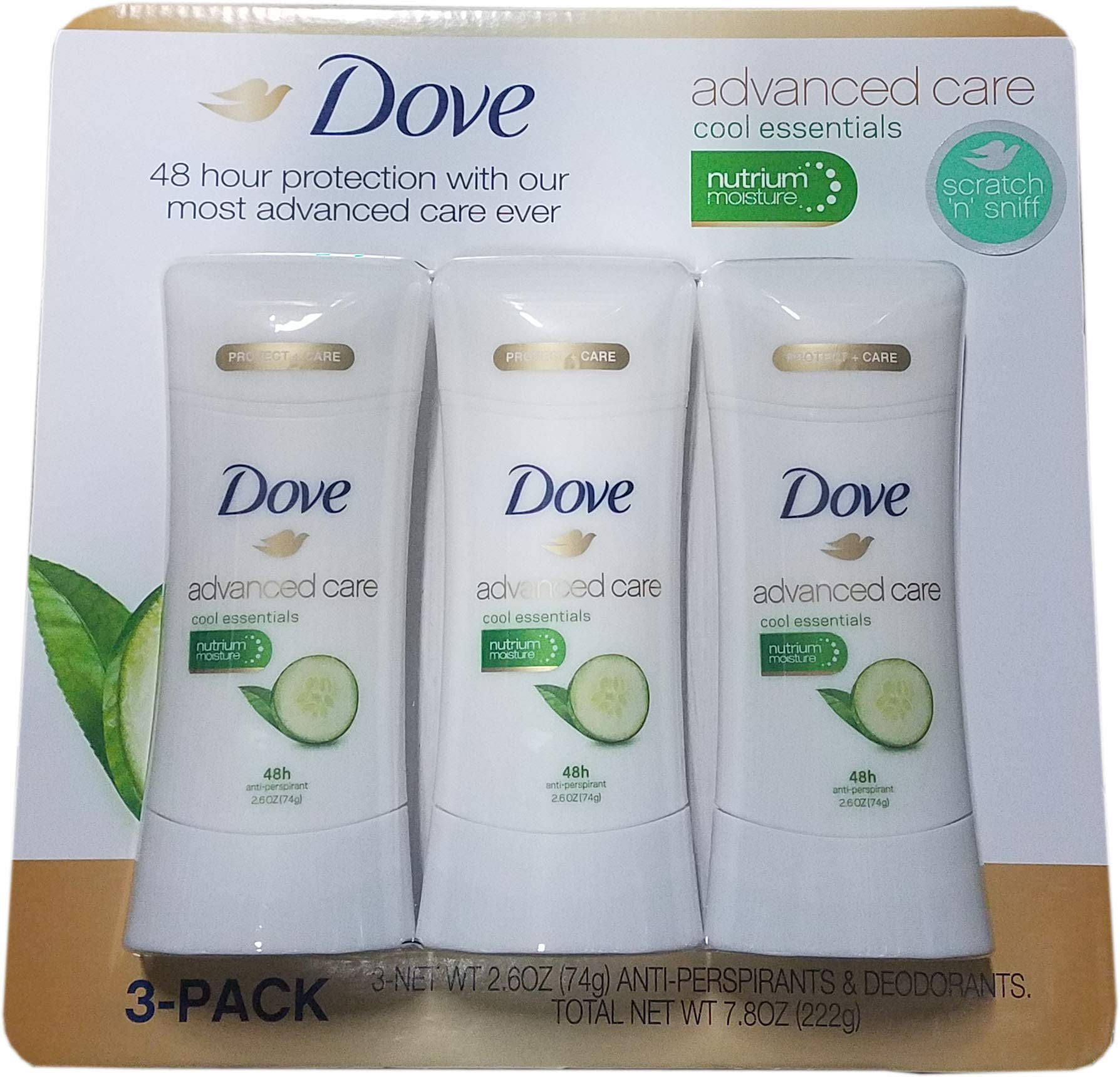 Dove Advanced Care Cool Essentials Antiperspirant, 2.6 Ounce (Pack Of 3 ...