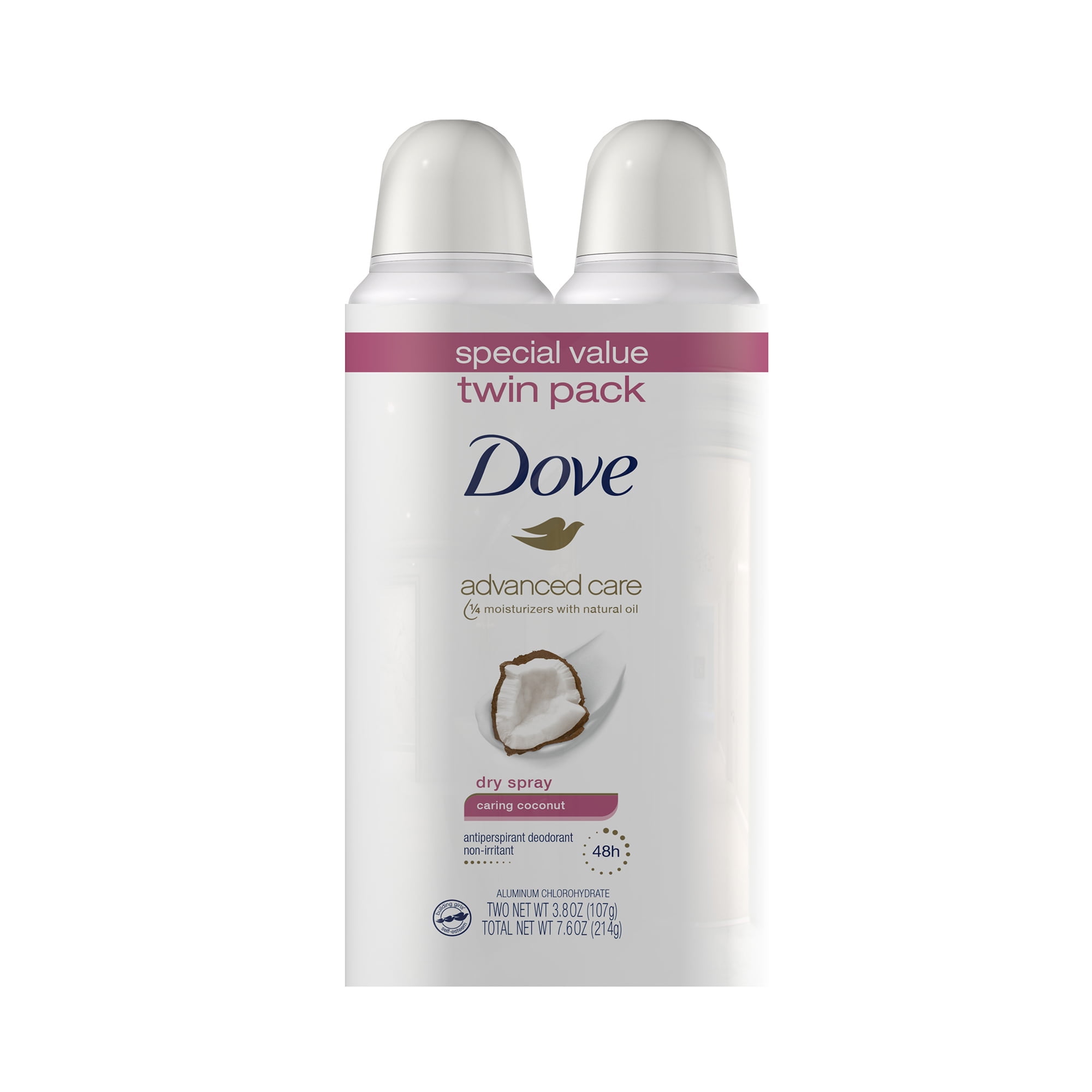 Dove Advanced Care Dry Spray Antiperspirant Deodorant Caring Coconut, 3 ...
