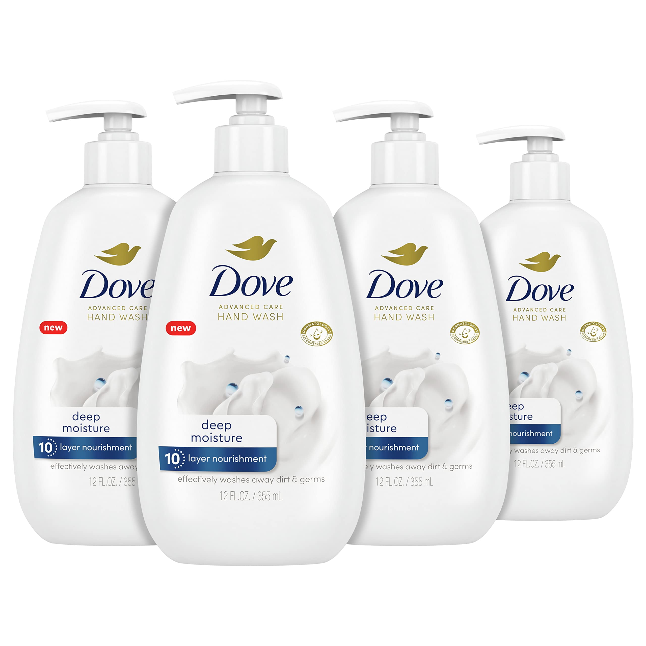 Dove Advanced Care Hand OIF8 Wash Deep Moisture 4 Count for Soft ...