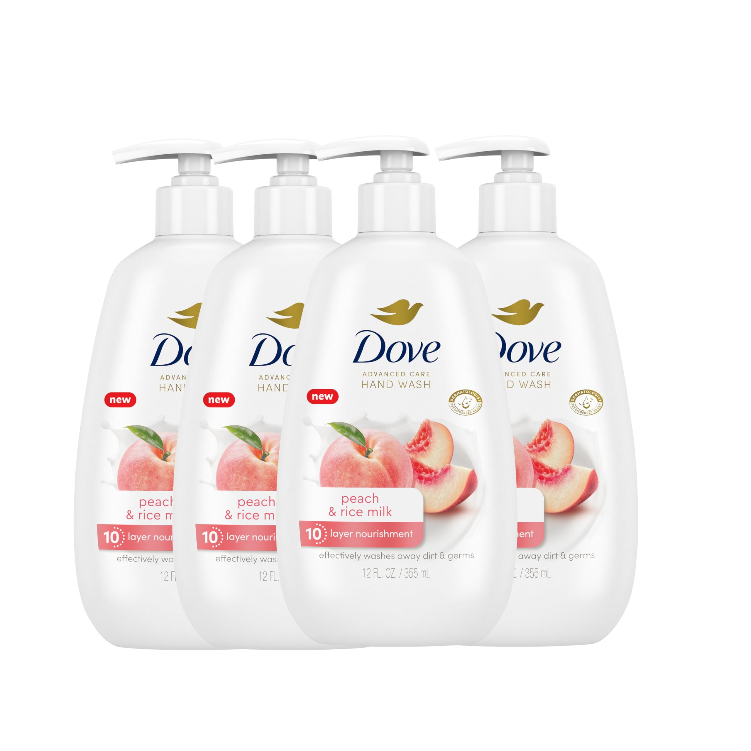 Dove Advanced Care Hand Wash HYZ01 Peach & Rice Milk 4 Count for ...
