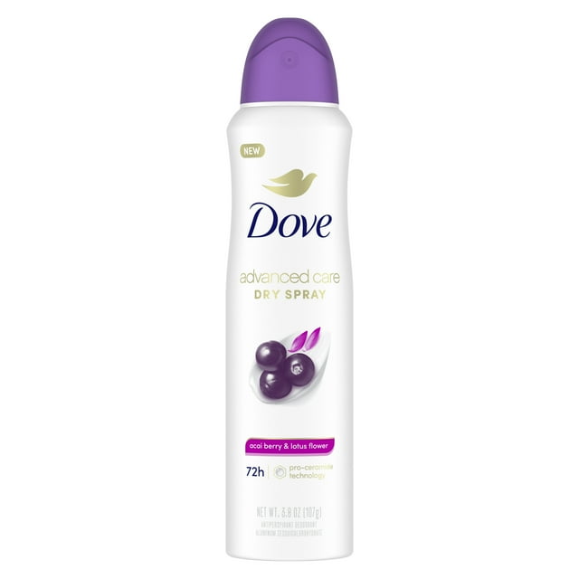 Dove Advanced Care Antiperspirant Deodorant Dry Spray for Women, Acai ...