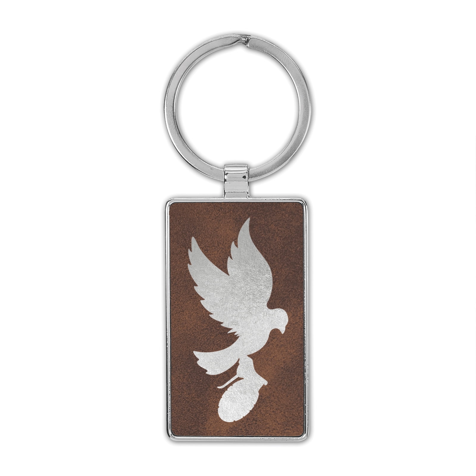 Dove And Grenade Premium Leatherette Keychain war peave love - Rustic ...