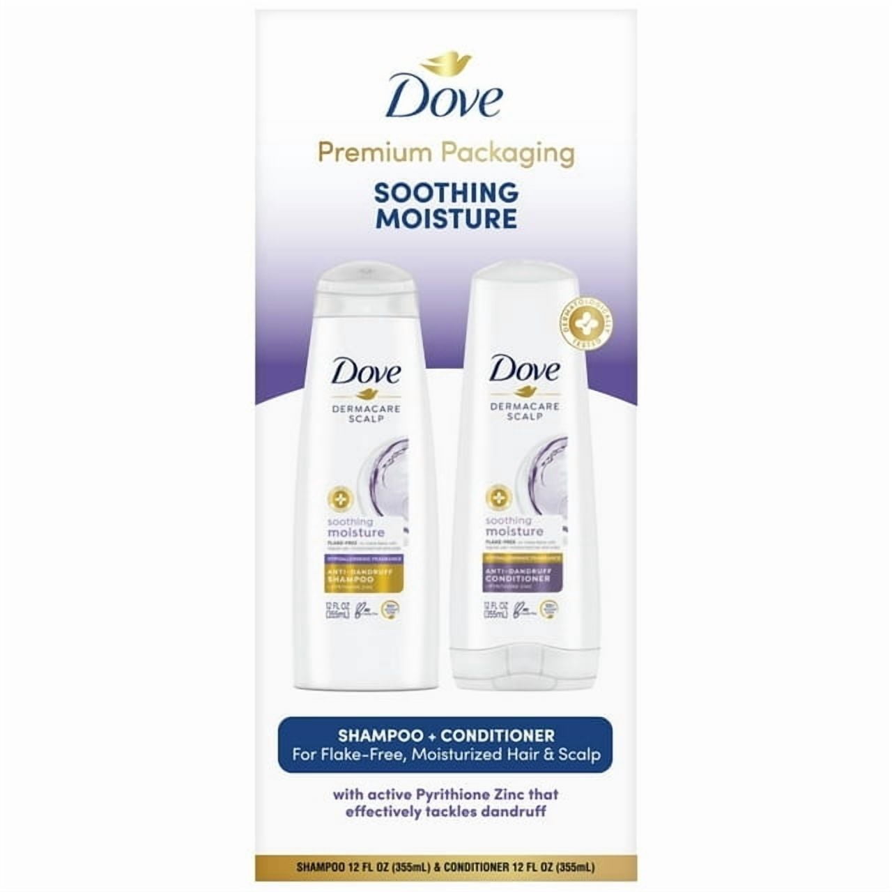 Dove Anti-Dandruff Shampoo and Conditioner Set with Pyrithione Zinc and ...