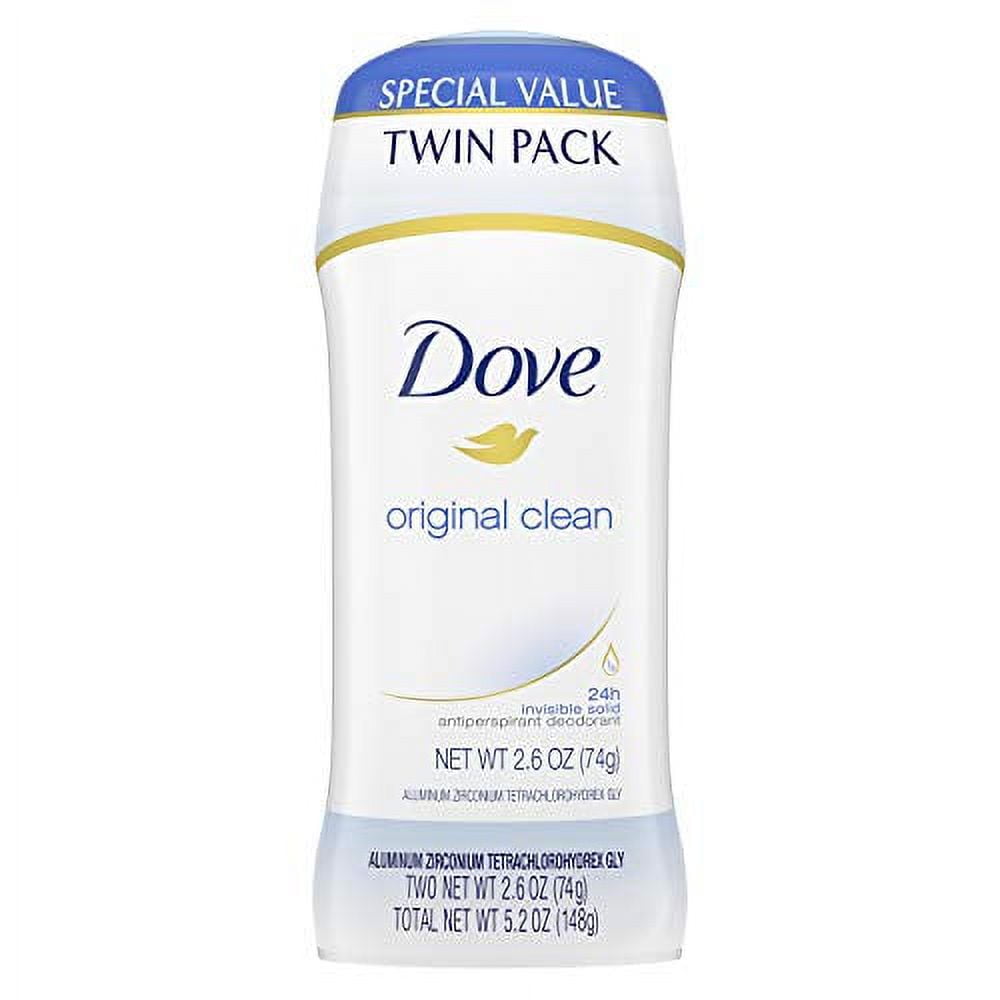 Dove Anti-Perspirant Deodorant Invisible Solid Original Clean Twin Pack ...