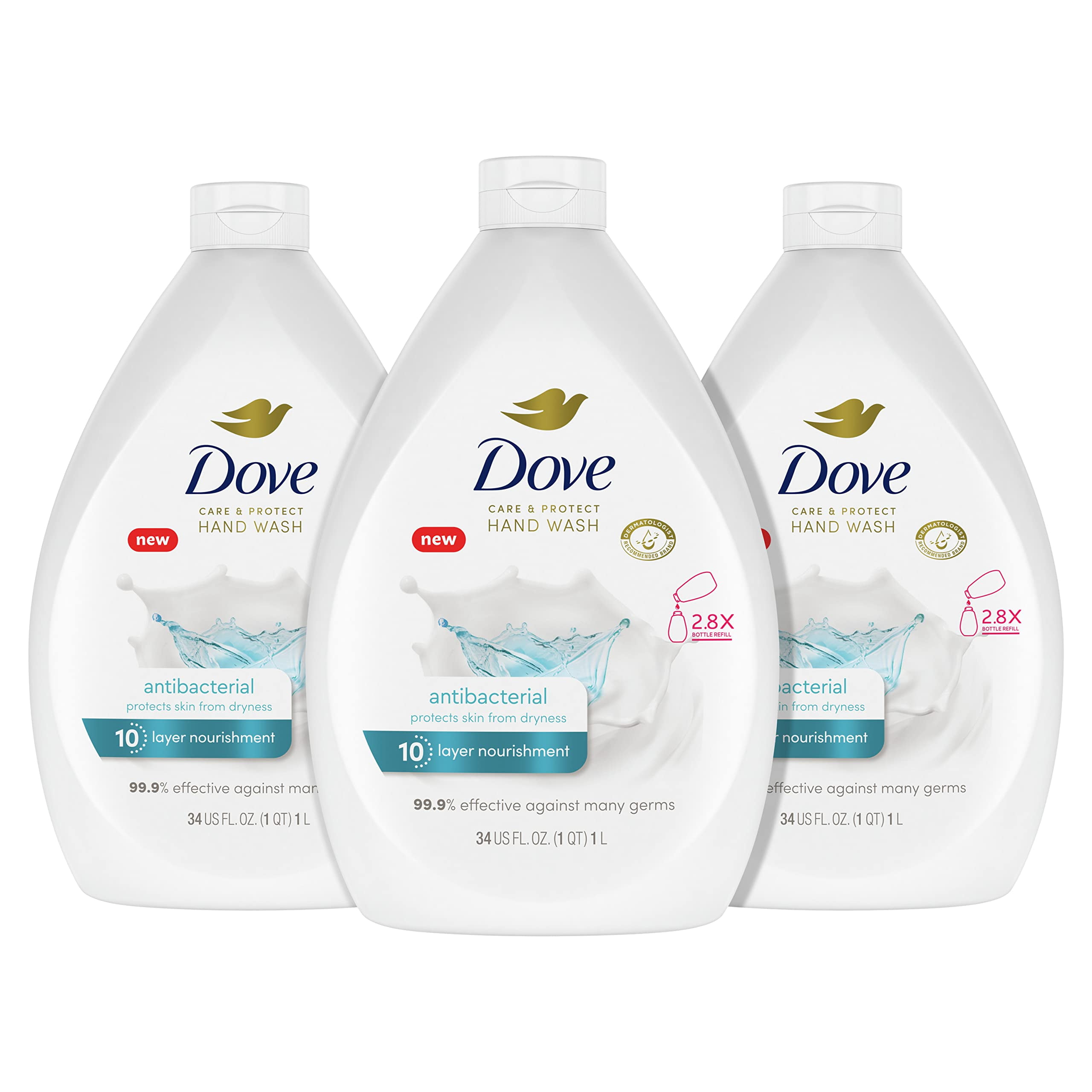 Dove Antibacterial Hand Wash TSF6 Care & Protect Pack of 3 Protects ...